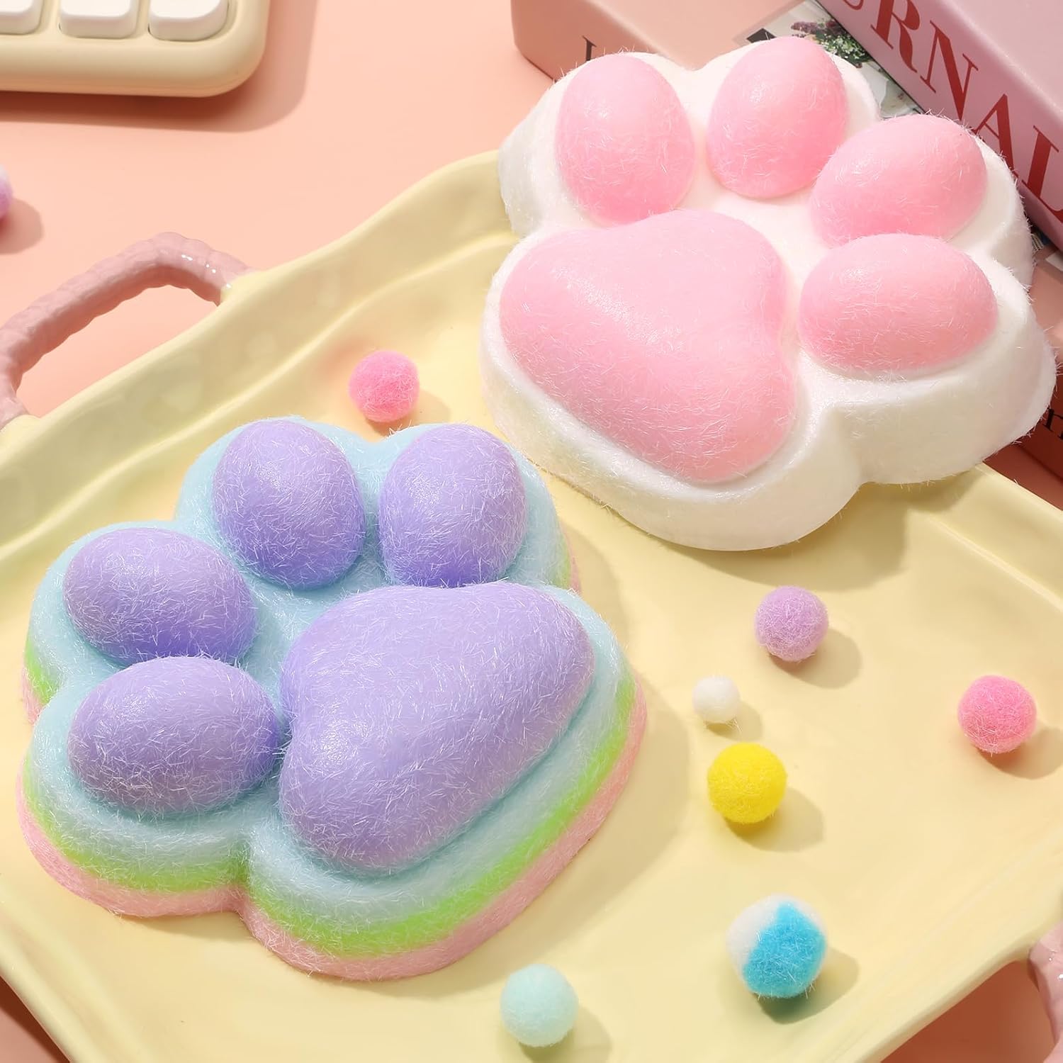 Amazon.com: APLIST Taba Squishy Cat Paw, 2 Pack Big 5" Fufu Fidget ...