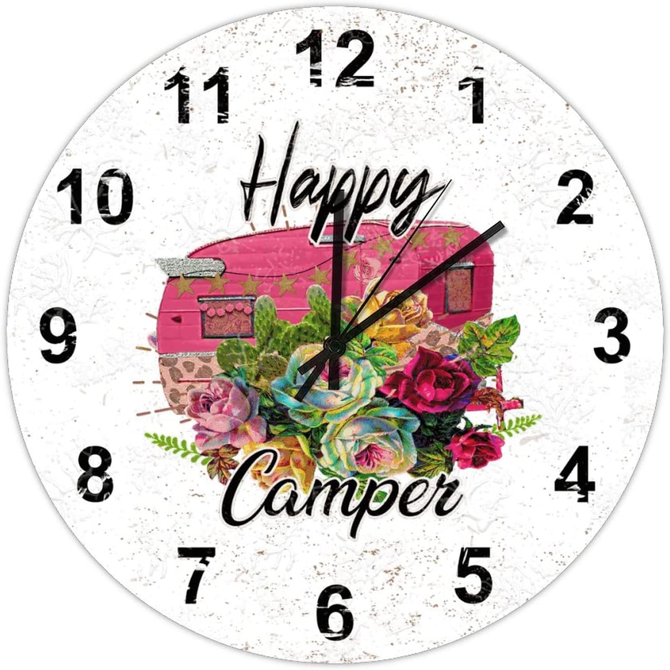Amazon.com: ENEDNATE Camping Clock Happy Campers Arabic Numerals ...