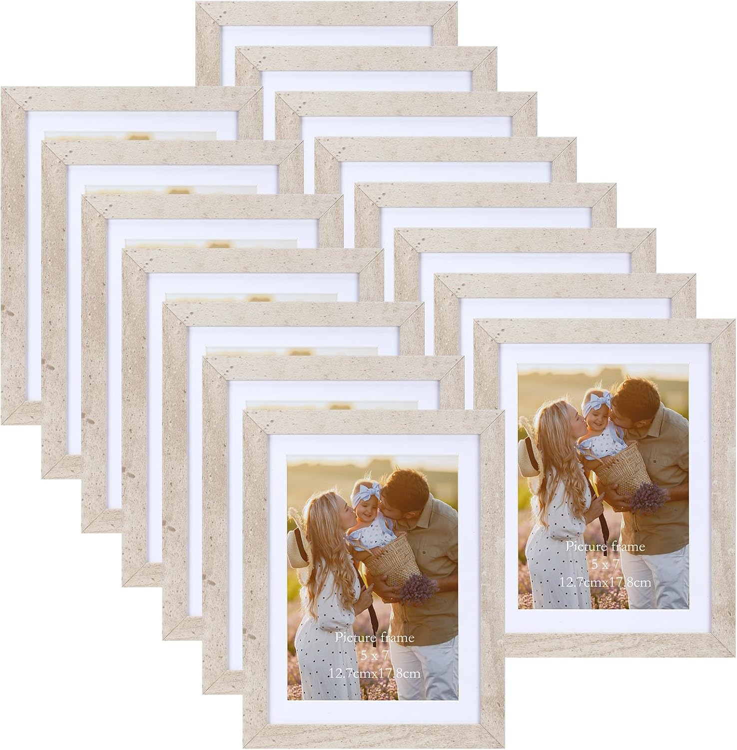 Amazon.com - Lyeasw 5x7 Picture Frame Beige Set of 15, Display Pictures ...
