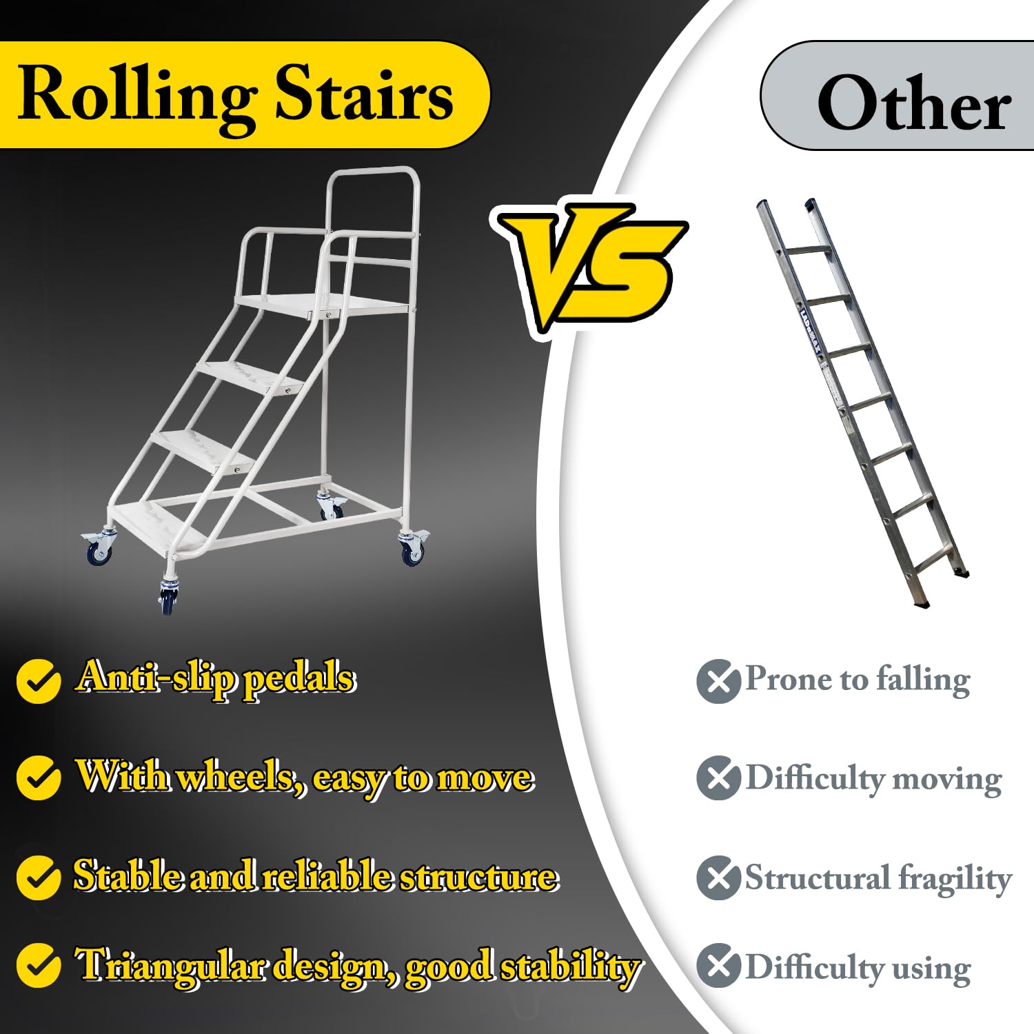 Snapklik.com : 4 Steps Rolling Ladder