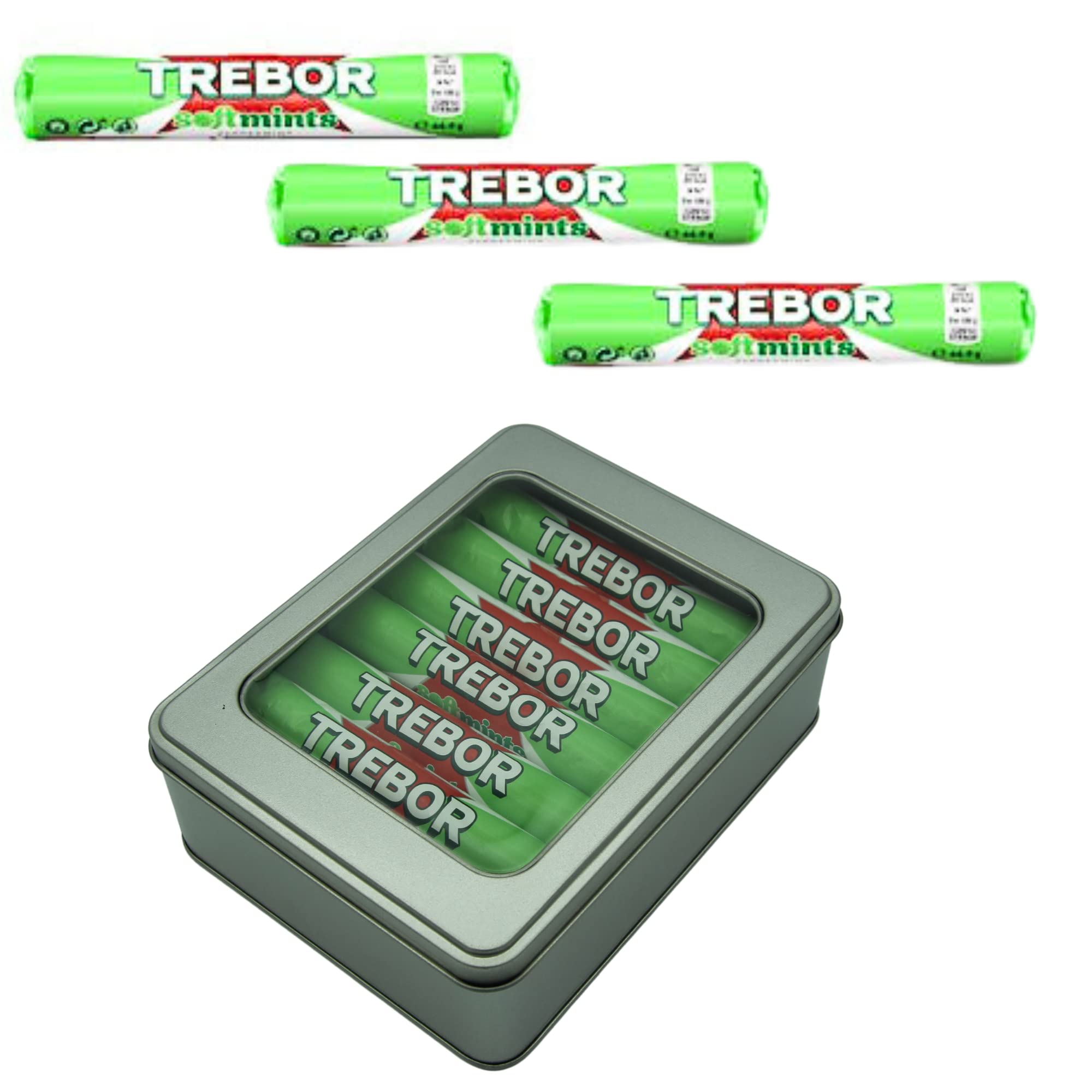 Trebor Softmints Peppermint Mints 14 x 42g Rolls Bundle and Silver ...
