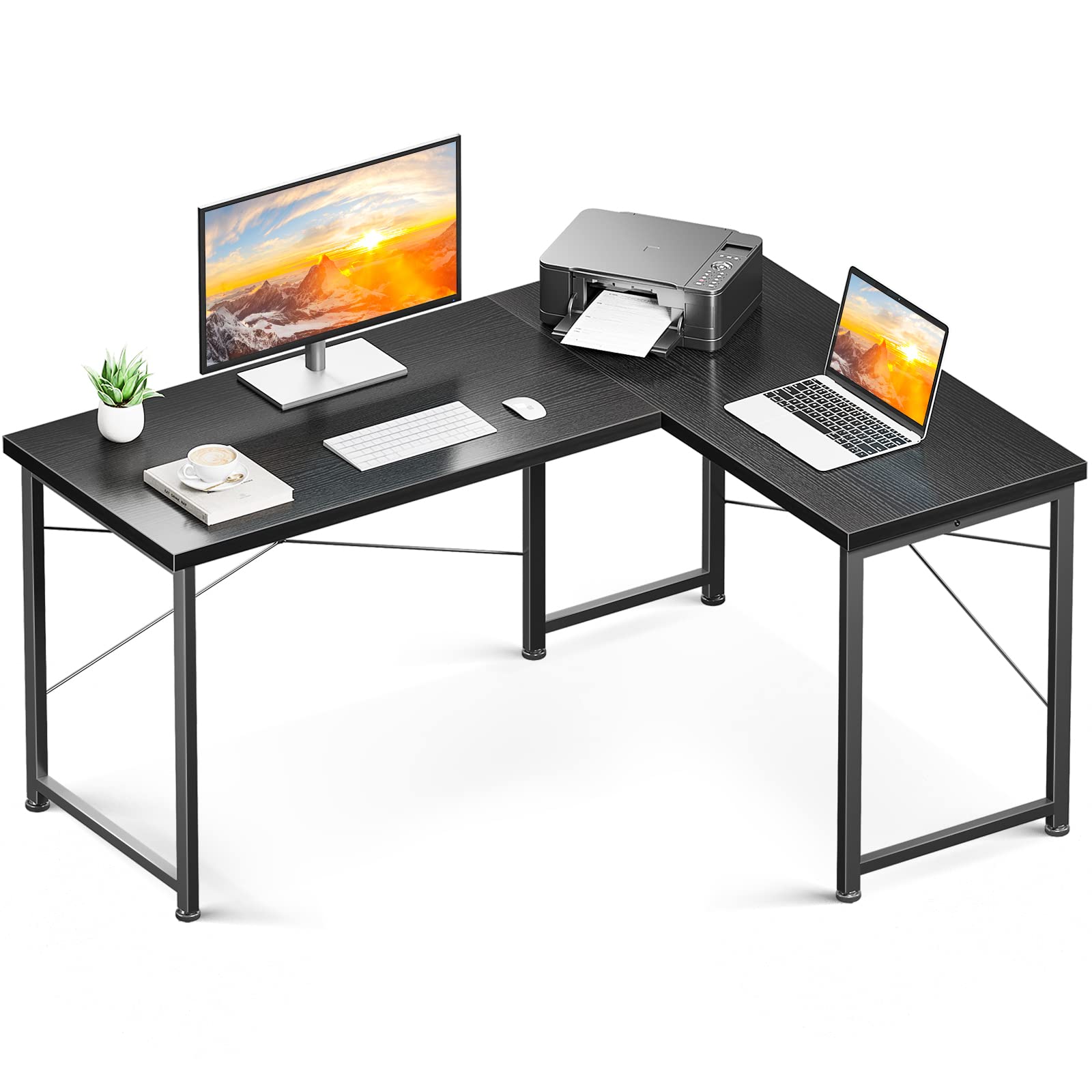 Coleshome 50" L Shaped Desk Computer Desk, L Desk Computer Corner Desk ...