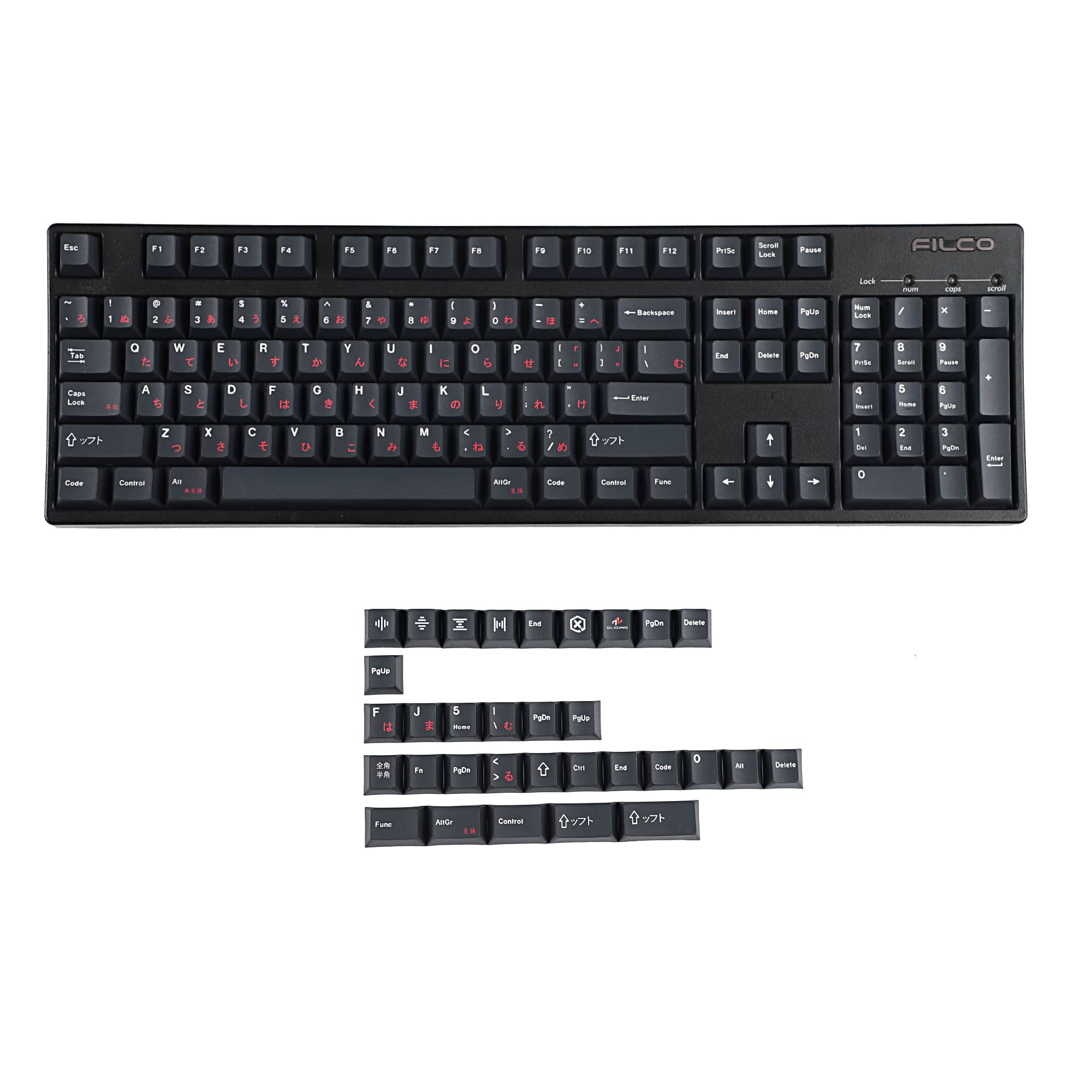 136 Key WOB Red Cyrillic Cherry Profile Five Side Dye Sub Keycaps PBT ...