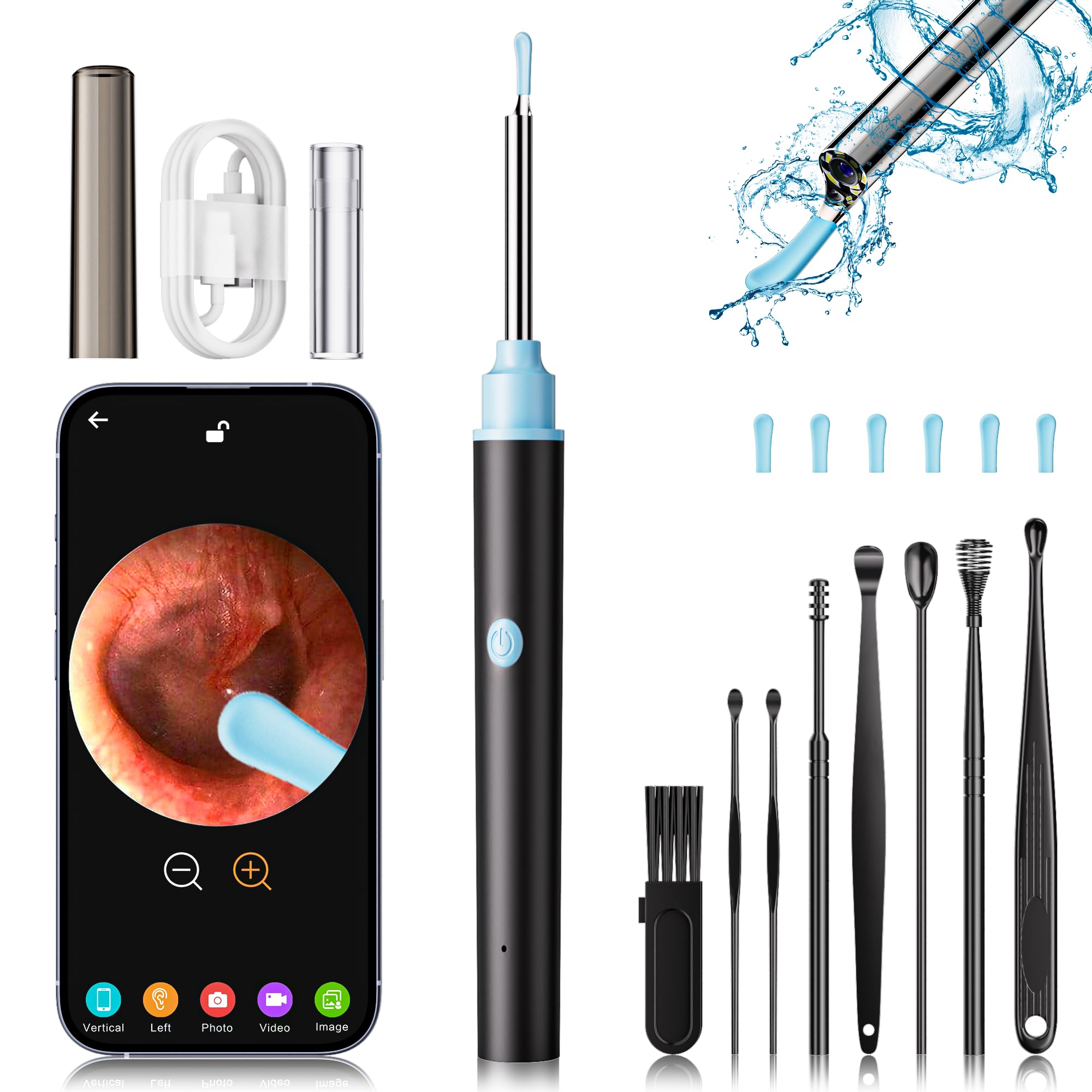 Ear Wax Removal,Ear Cleaner with Camera,Ear Wax Removal Tool with 1296P ...