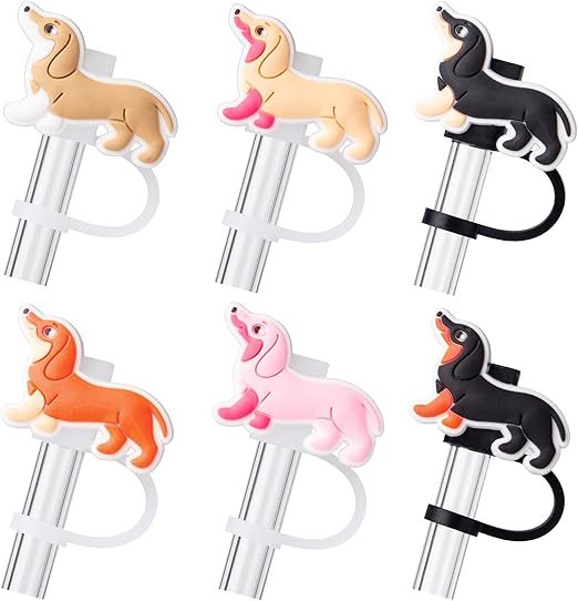 6 tapas de pajita para perro Dachshund para vaso Stanley, 10 mm ...