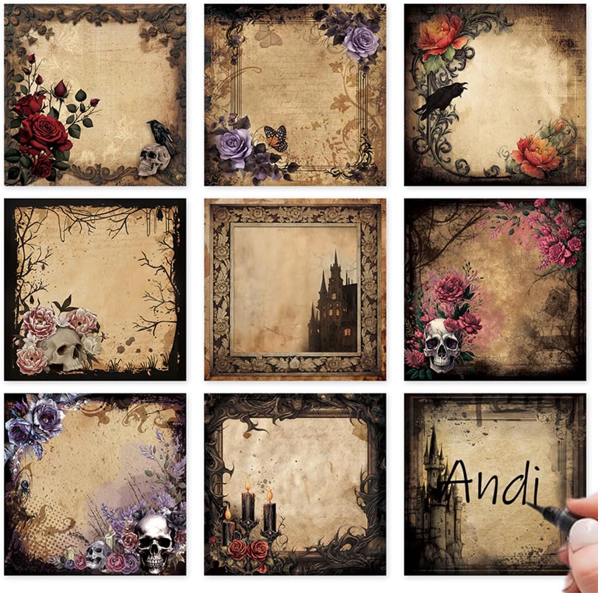 Amazon.com : Lovarywow Gothic Sticky Notes Gifts - 9 Pack Gothic Sticky ...