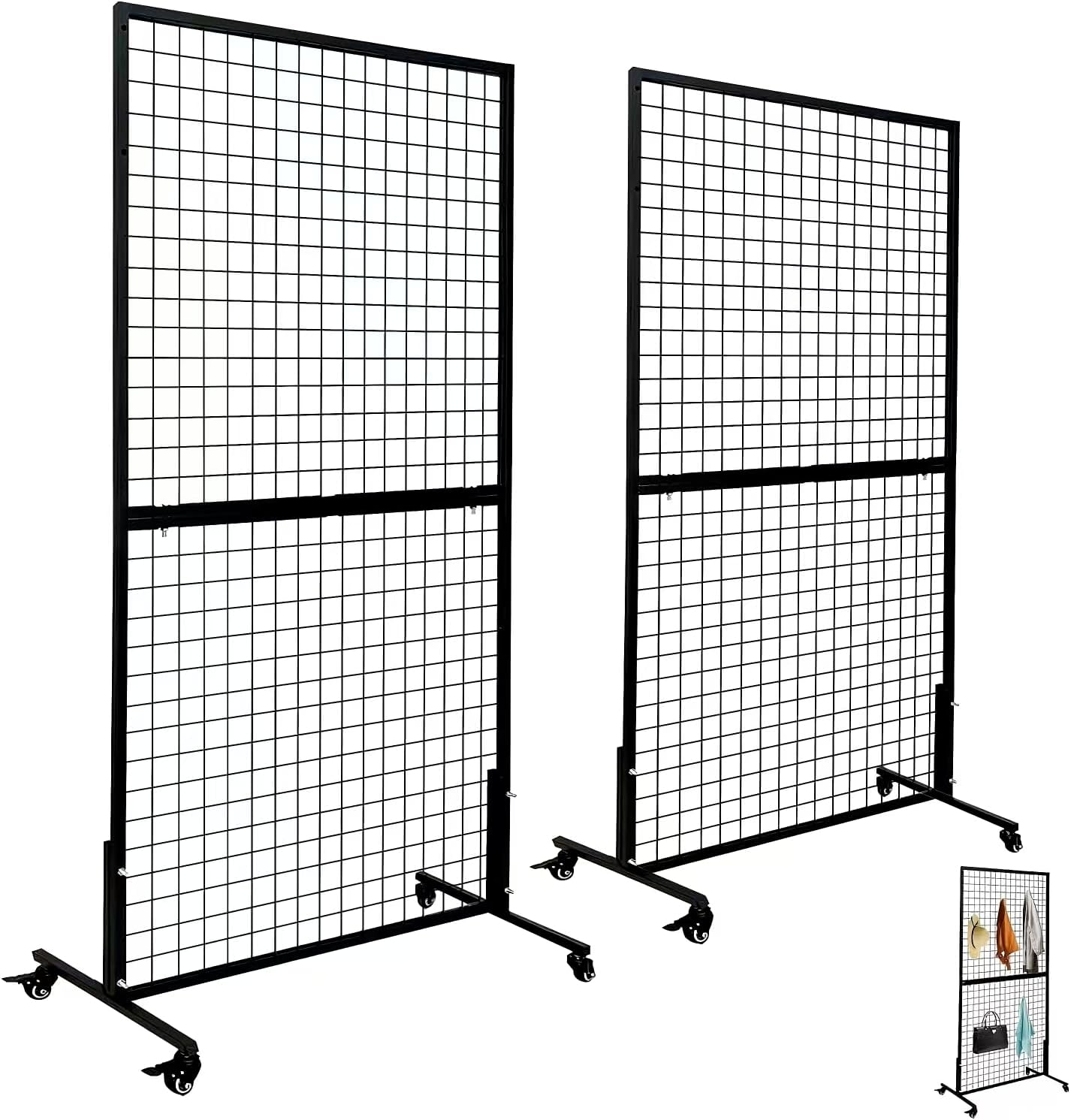 ZeJlo Grid wall Panel Display Stand 3' x 6' Wire Gridwall Display Racks ...