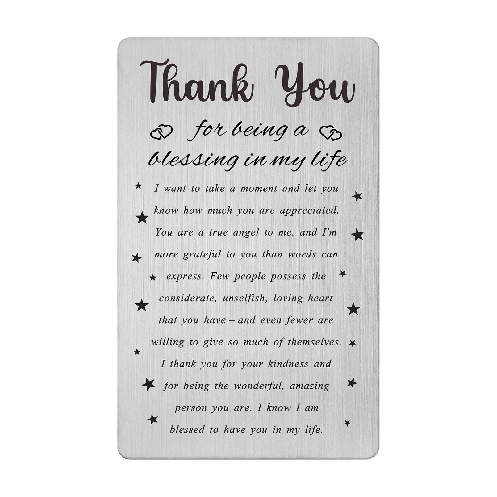 Steel Engraved Thank You Gifts, Special Thank You Card, Thank You for ...