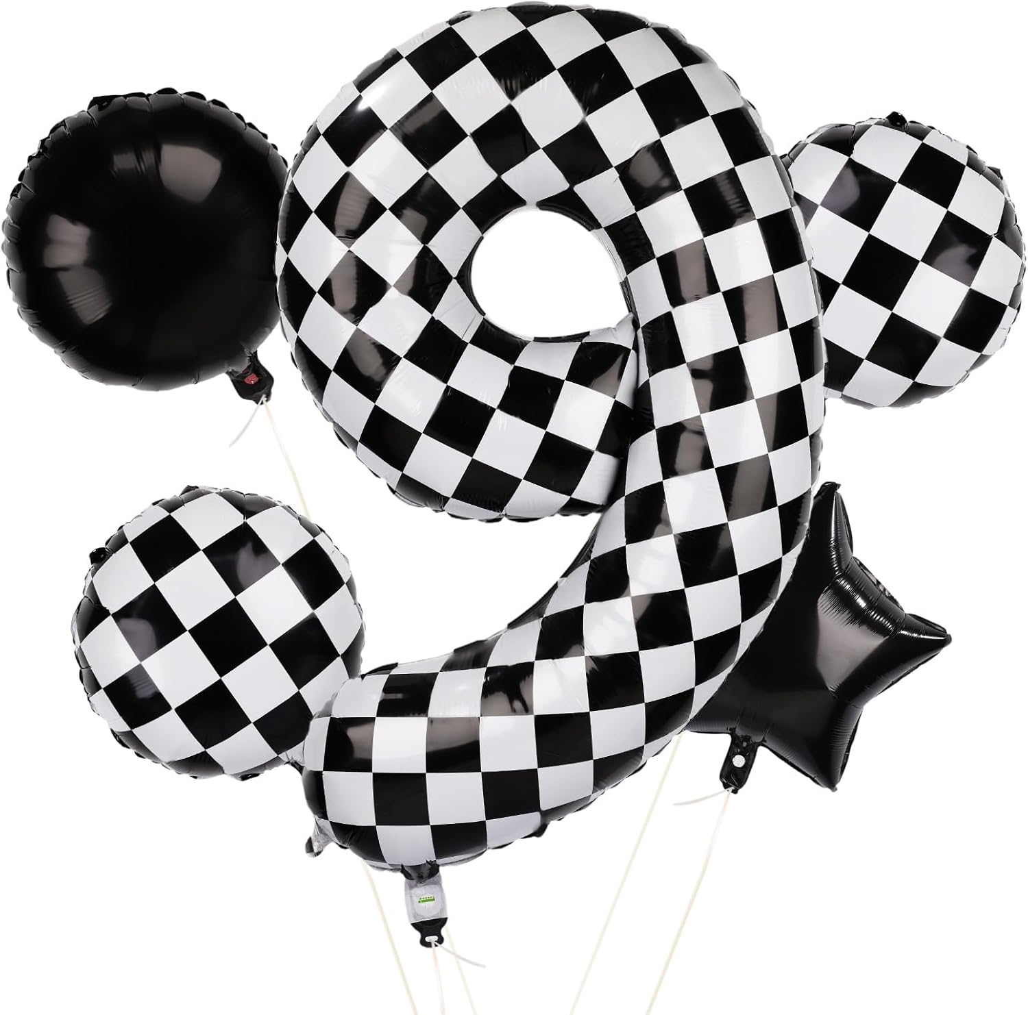 Amazon.com: 5pcs Checkered Balloons, 40 Inch Checkered Number Balloon ...