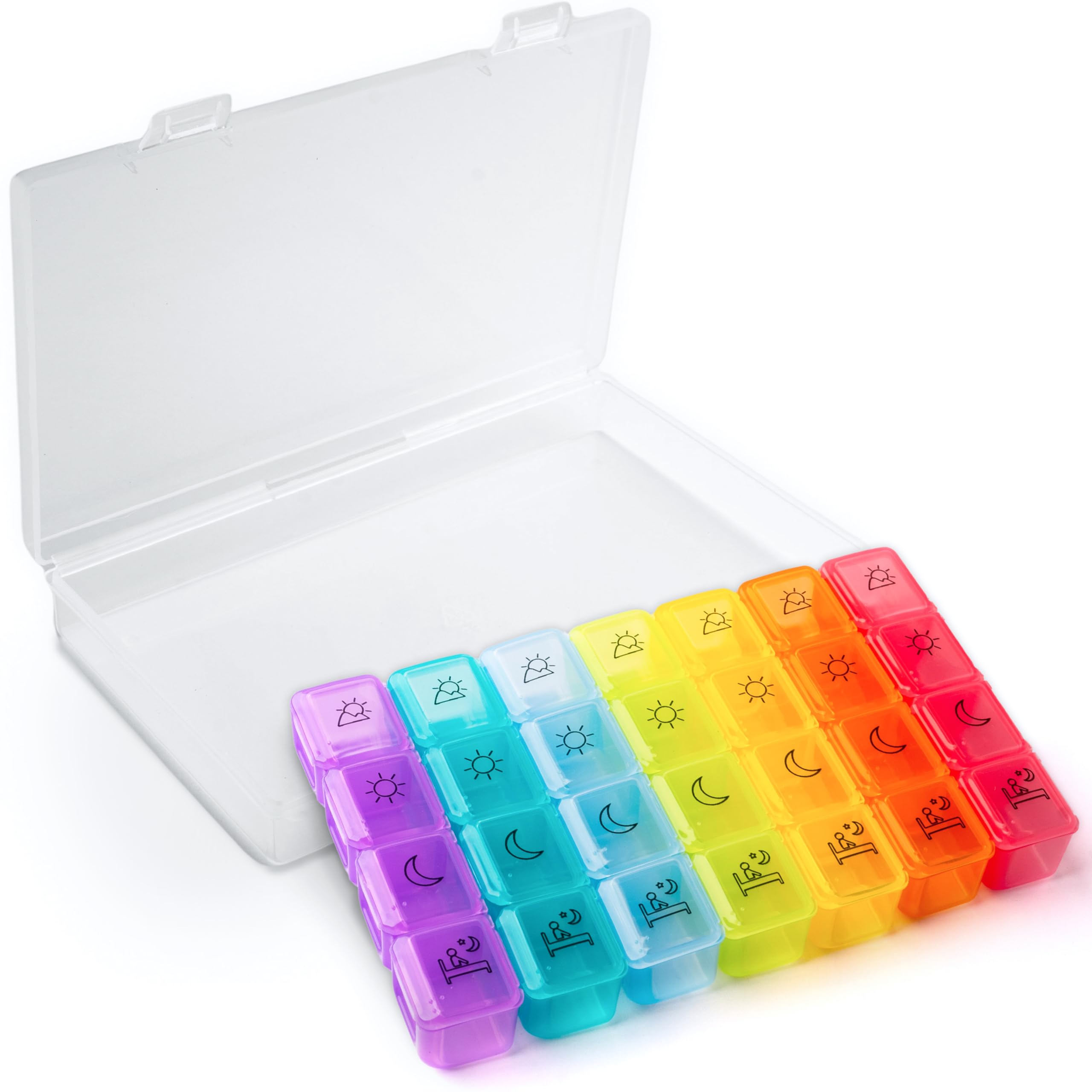 Pill Box Organiser - Pill Boxes 7 Day 1 Times a Day Weekly Medicine ...