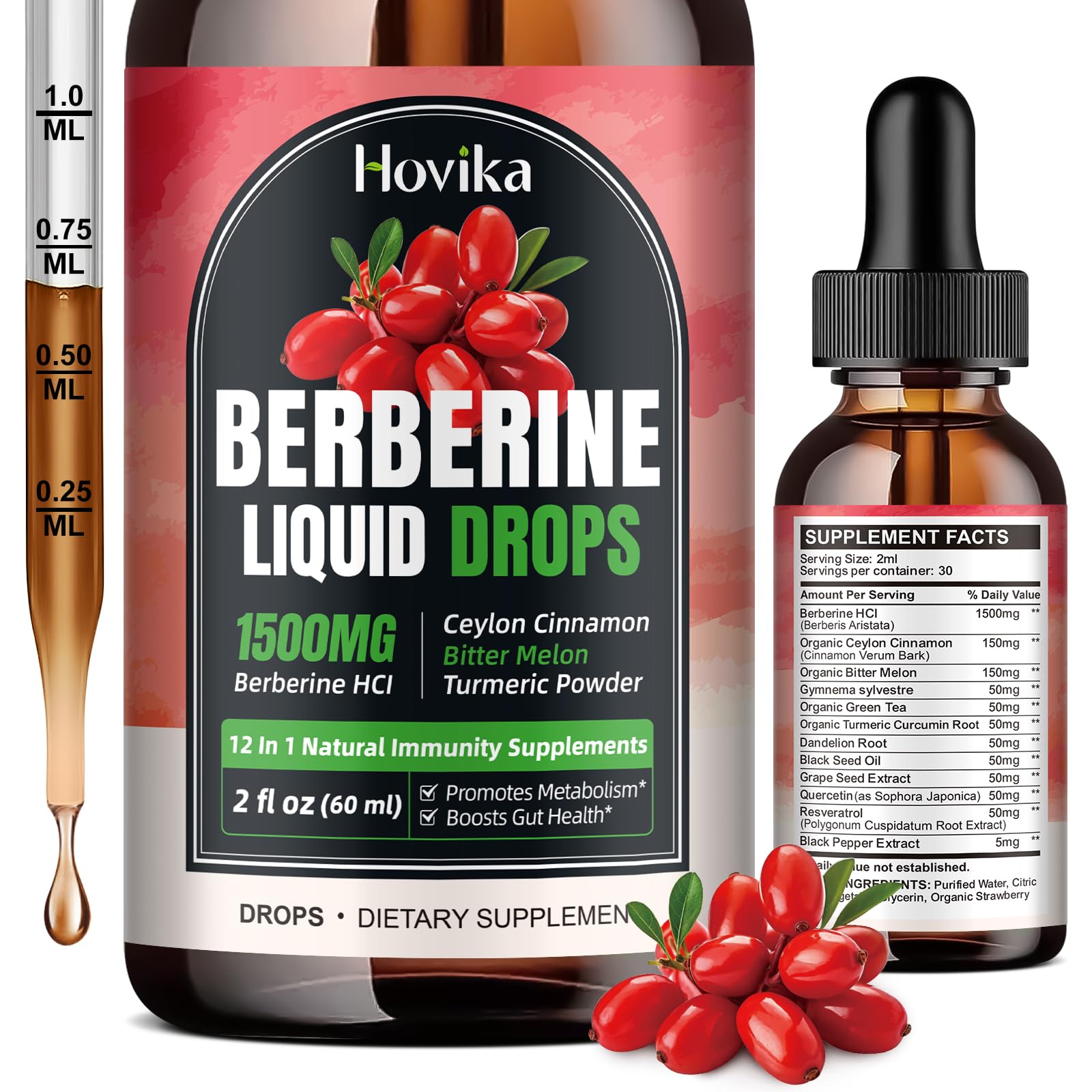 Berberine Hcl Liquid Drops 1500 Mg Highly Absorbable Berberine Liquid ...