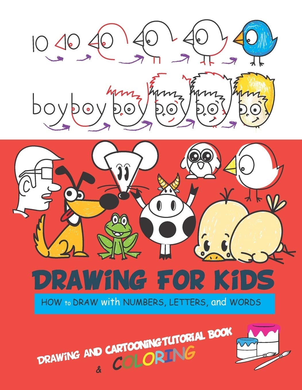 Buy Drawing For Kids: Draw Word Cartoons with Letters & Numbers in the ...