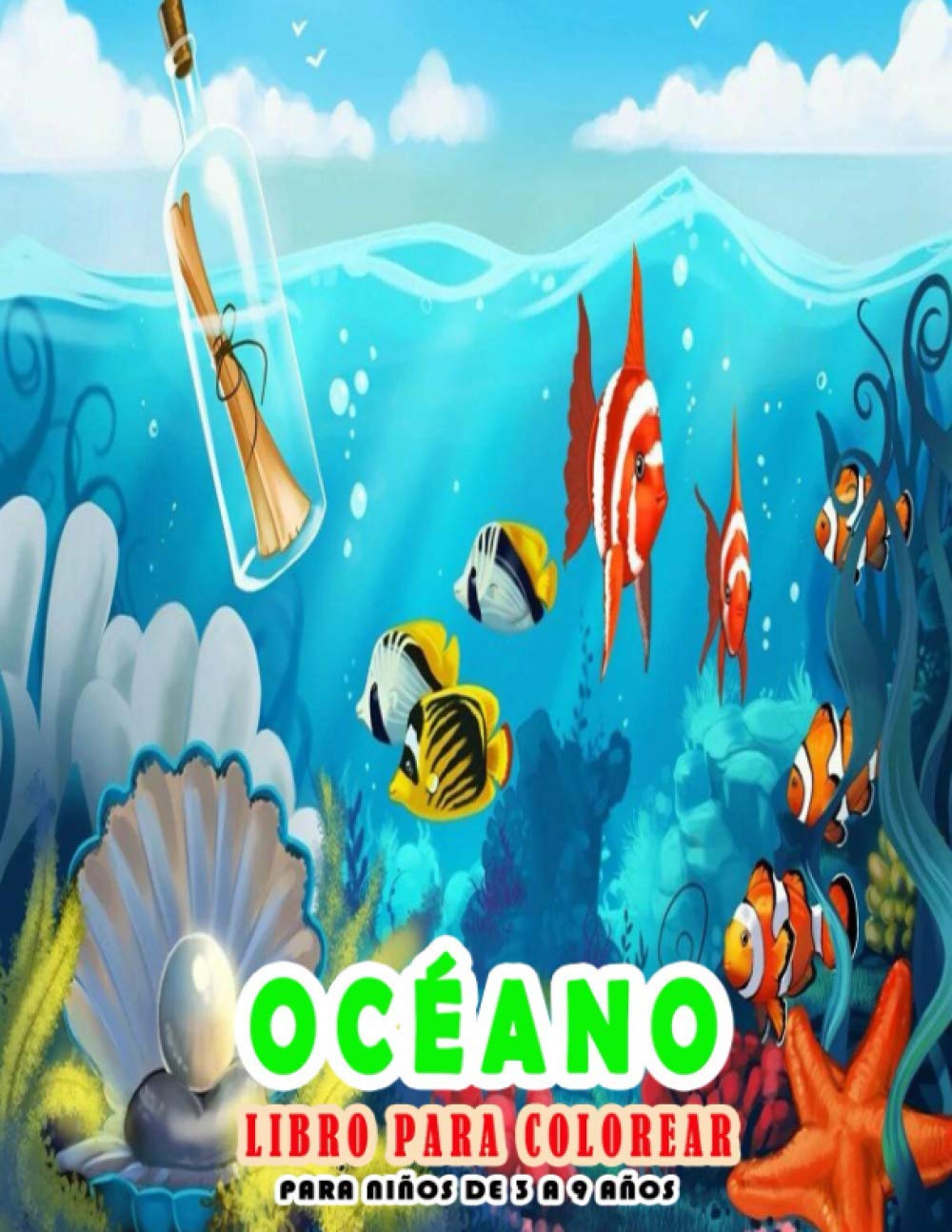 Buy Océano Libro Para colorear para niños de 3 a 9 años: Vida marina ...