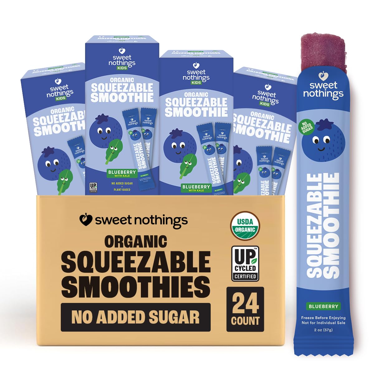 Amazon.com: Sweet Nothings, Blueberry, USDA Organic Kids' Squeezable ...