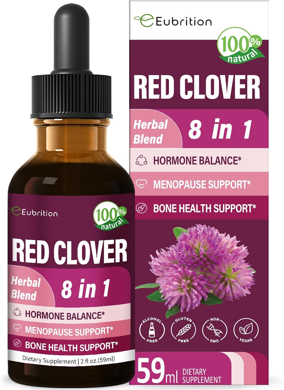 Amazon.com: Eubrition Red Clover Herb Extract Drops for Women Health ...