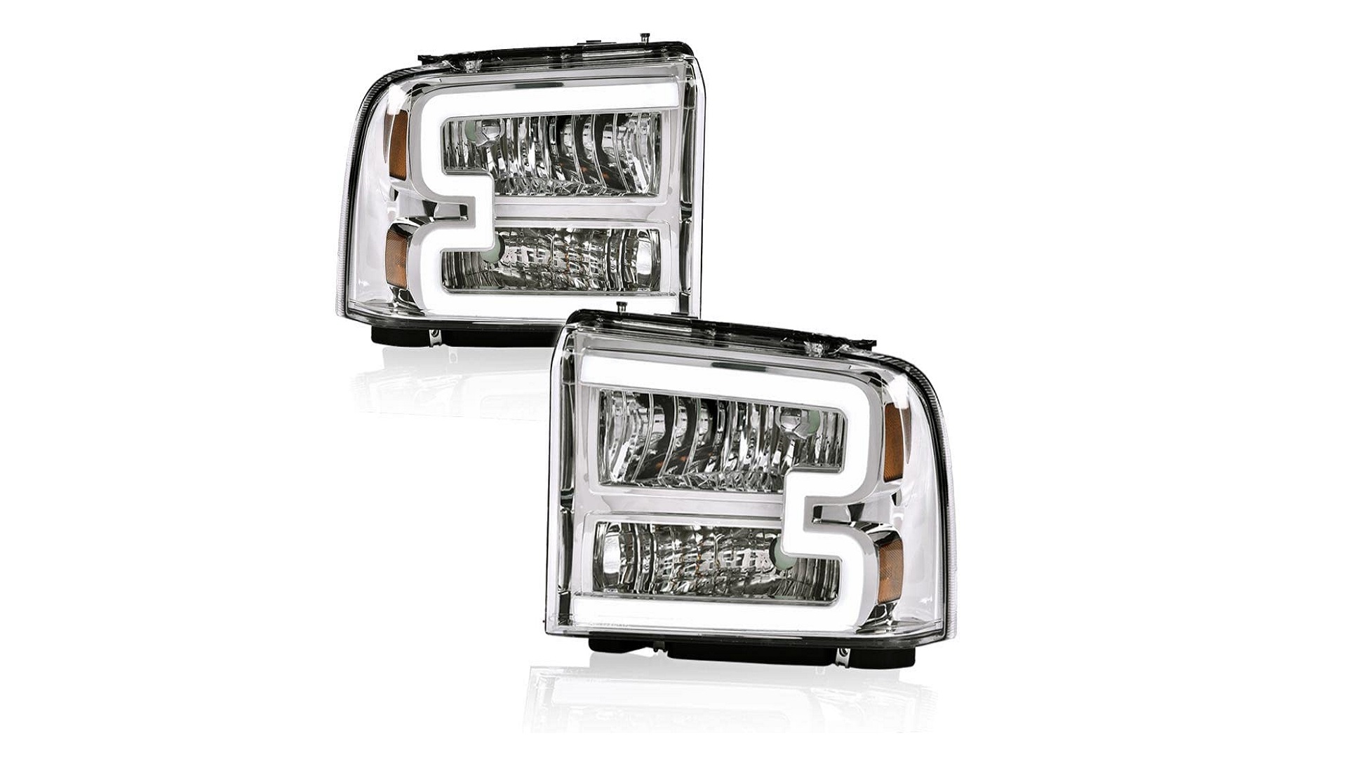 05 F250 Headlights LED DRL Headlight Assembly Pair For 2005-2007 Ford ...
