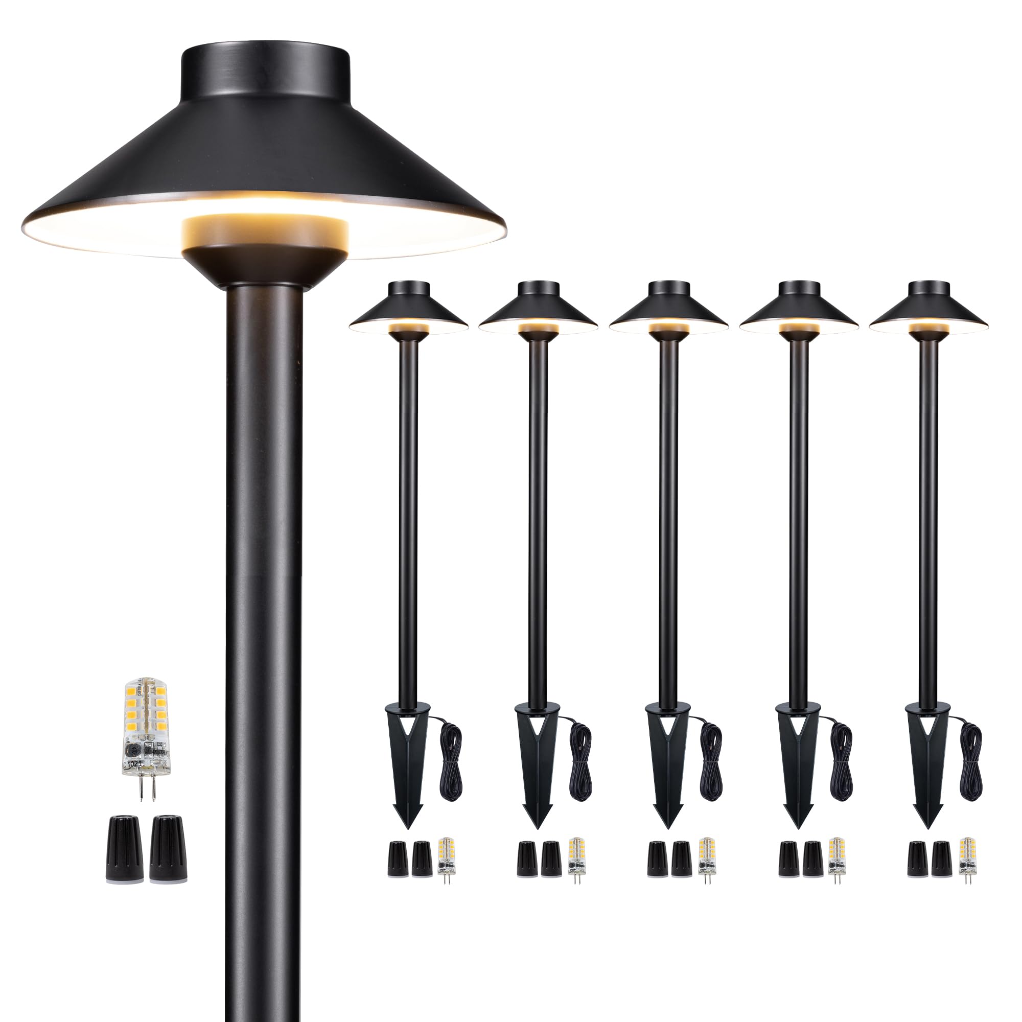 Gardenreet Outdoor Path Lights Brass, LED Landscape Pathway Lights, Low ...
