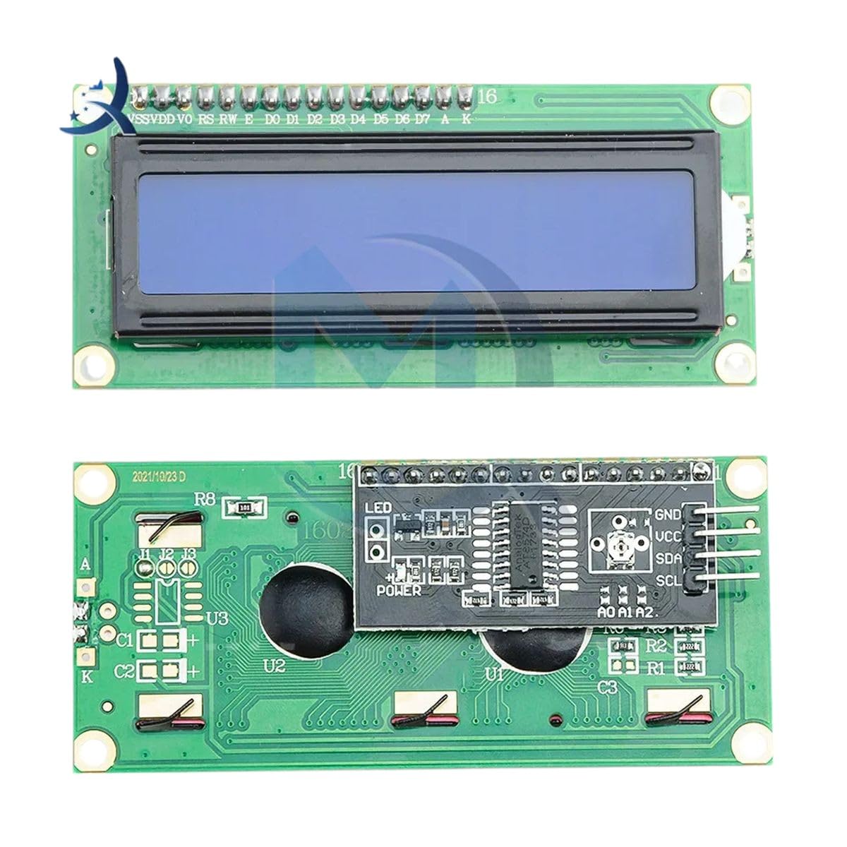 1602 LCD Screen Module LCD1602 Display Blue/Yellow 5V I2C Interface ...