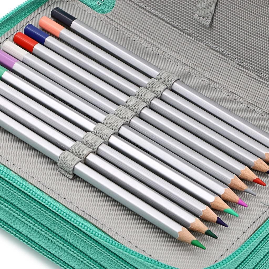 Niutop 72 PU Leather Coloured Pencils Pencil Case Large Capacity Pencil ...