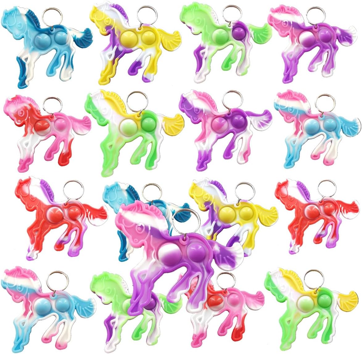 Amazon.com: HOZKEAP 24 Packs Bulk horse Push Fidget Bubble Mini Pop ...