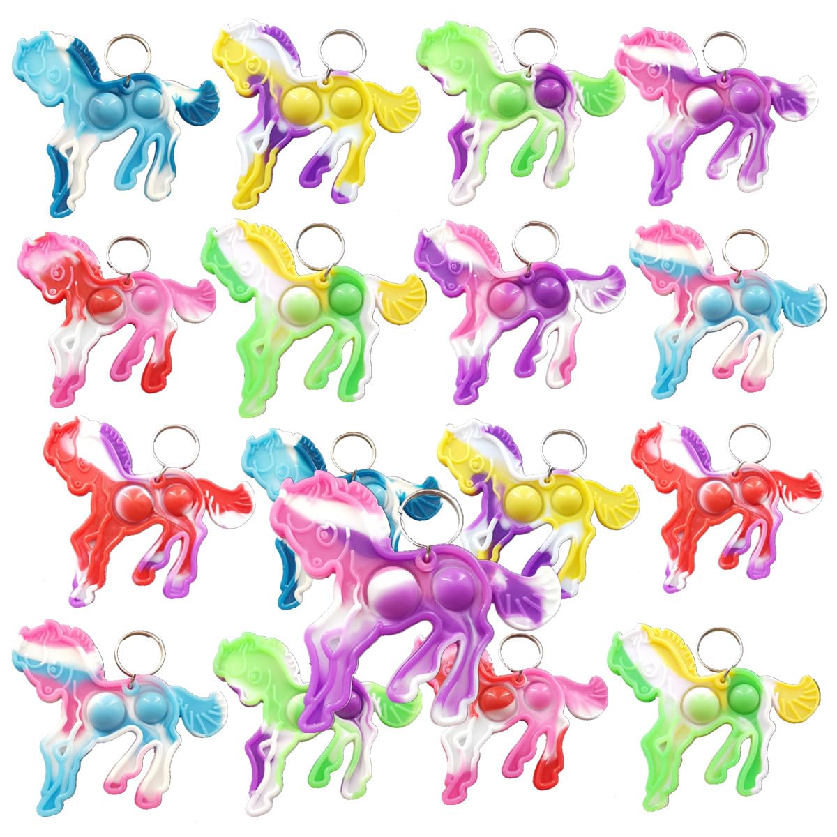 Amazon.com: HOZKEAP 24 Packs Bulk horse Push Fidget Bubble Mini Pop ...