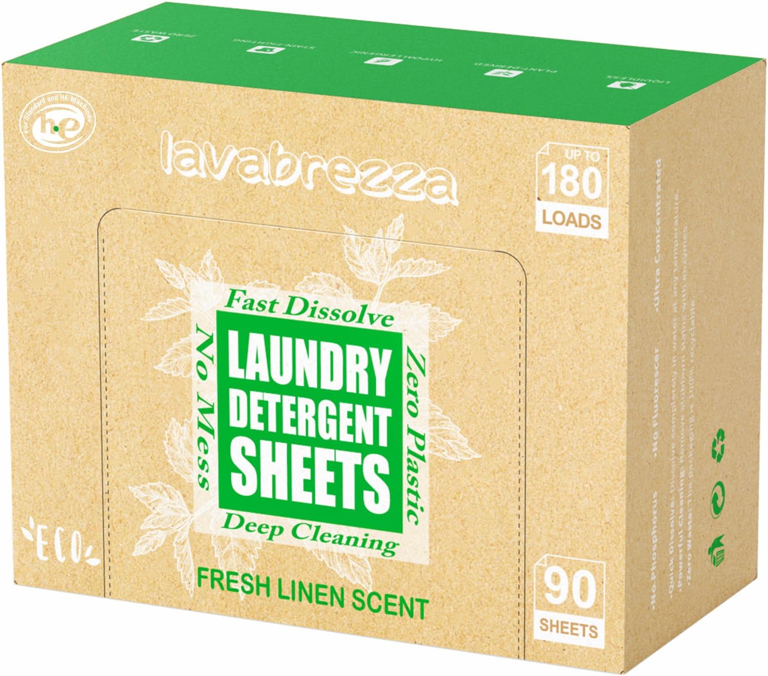 Amazon.com: Laundry Detergent Sheets Up to 180 Loads, Fresh Linen Scent ...
