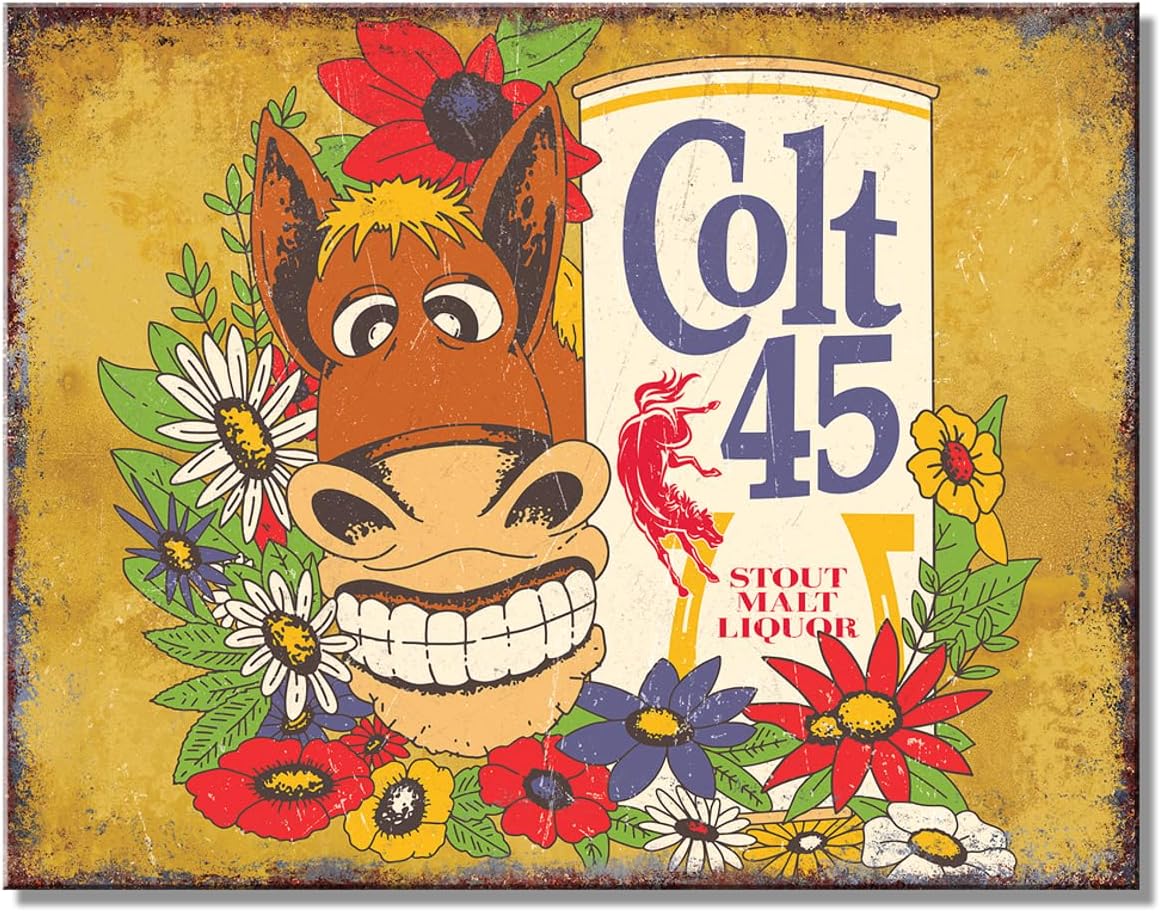 Amazon.com: Desperate Enterprises Colt 45 Spicoli Tin Sign - Tin Gun ...