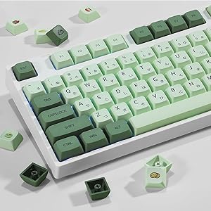 Matcha Japanese Green PBT Keycaps, 139 Dye Sub XDA Profile Keycaps Set ...