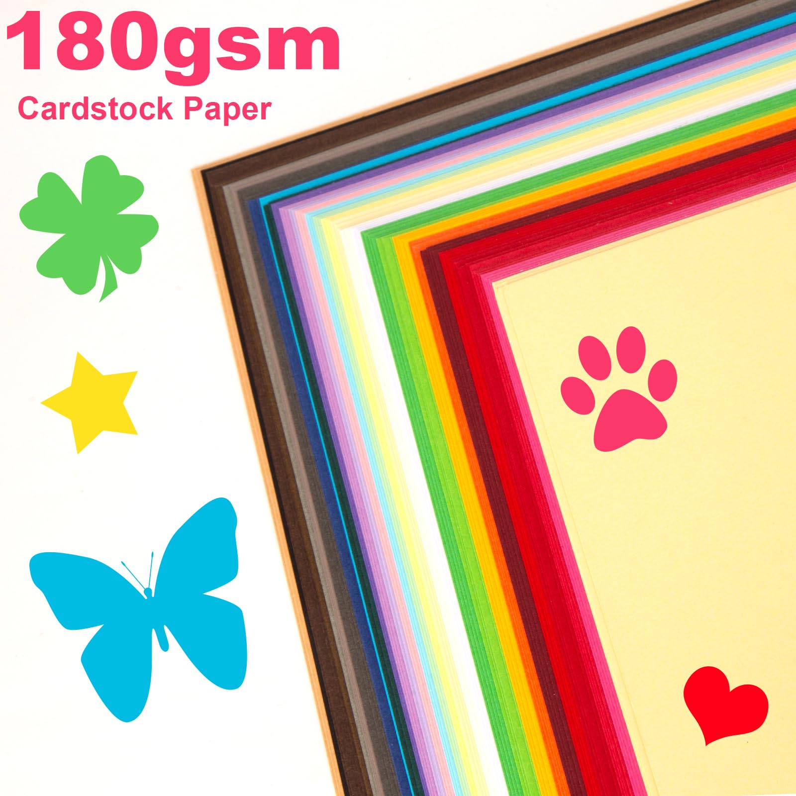 Snapklik.com : 100 Sheets Colored Cardstock Paper, Square Craft Paper ...