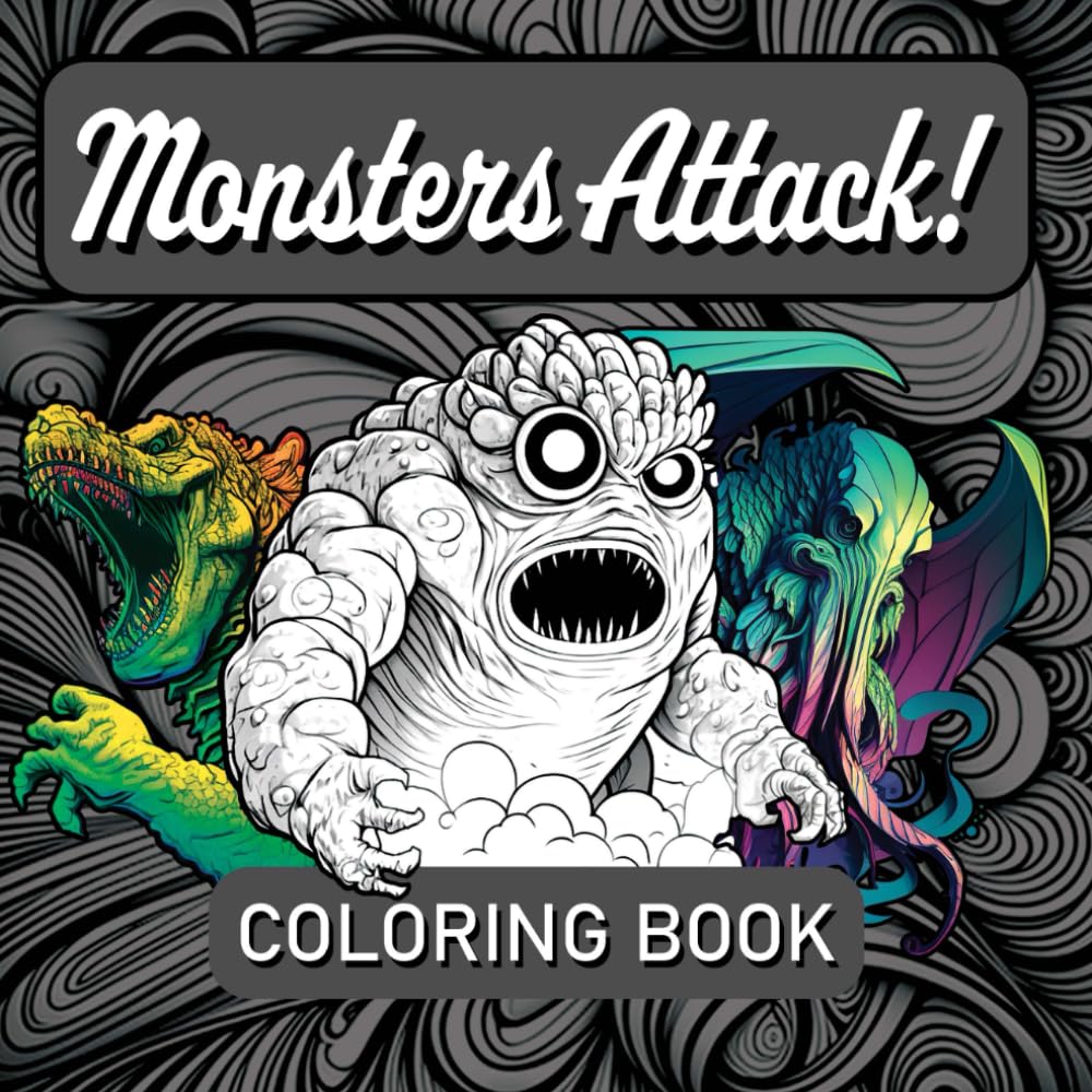 Amazon.com: Monsters Attack! Coloring Book: featuring giant reptiles ...