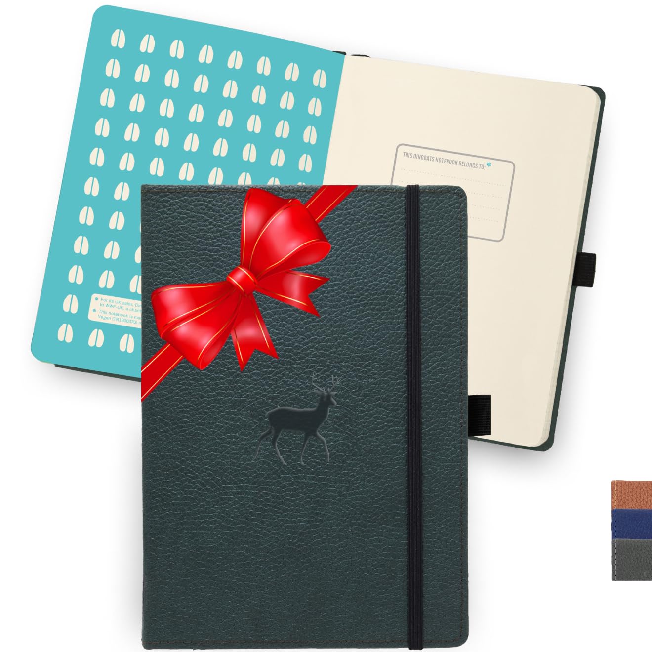 Wildlife A4 Dotted Notebook - Extra Large Hardcover PU Leather Journal ...