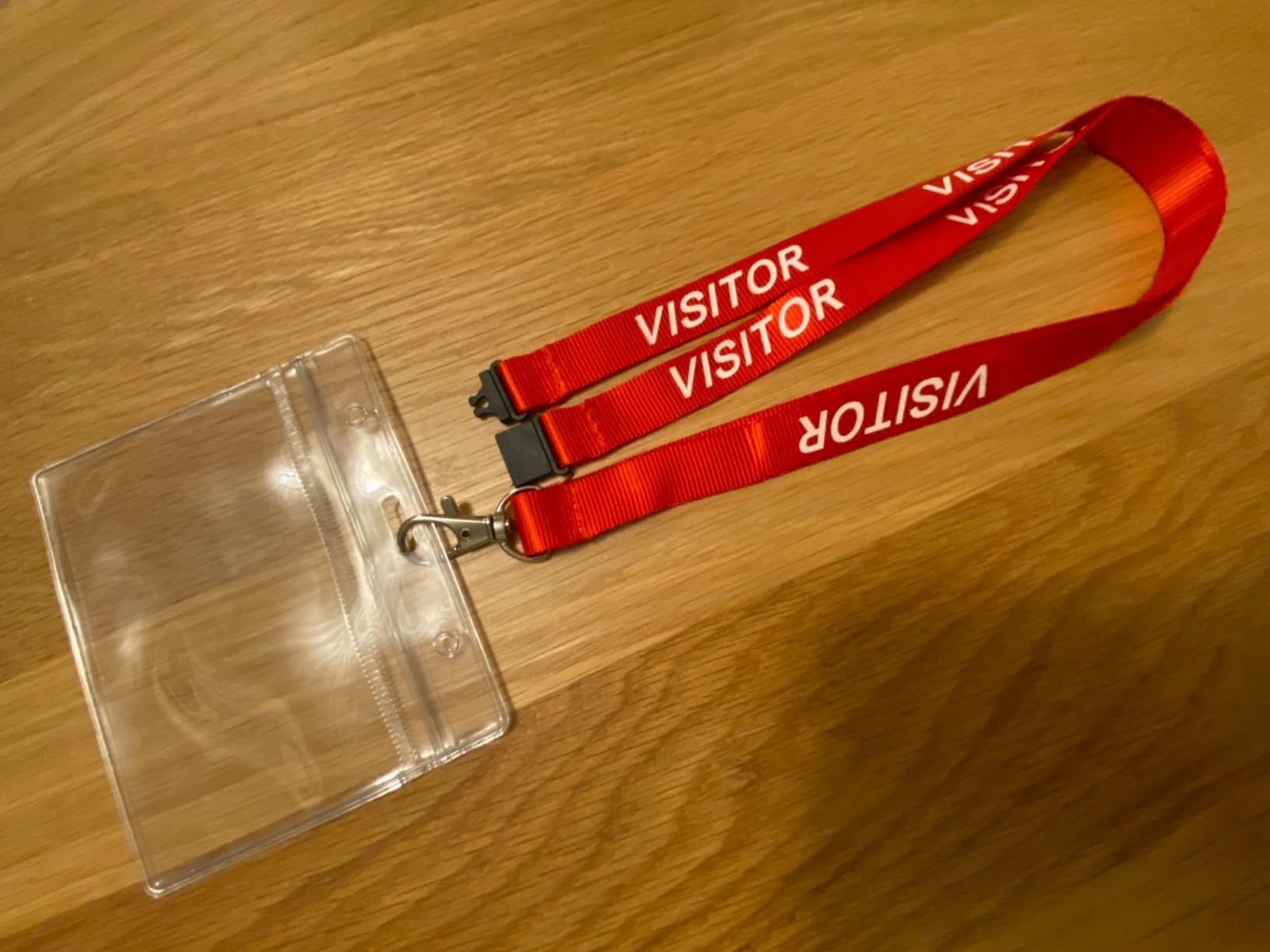 RUIYELE 20 Pieces Red Visitor Lanyards with 20 ID Card Holders Safely ...