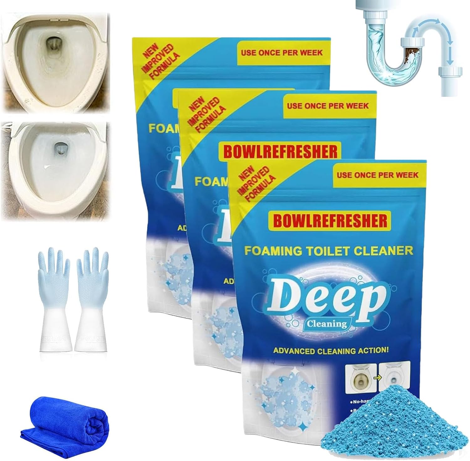 Amazon.com: Bowl Refresh Foaming Toilet Cleaner，Bowlrefresher Foaming ...