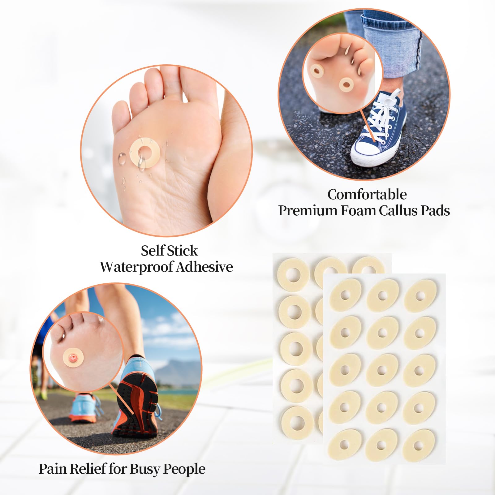 Vokmon 90 Pieces 2 Models corn pads for toes,Feet Corn Cushions Bunion ...