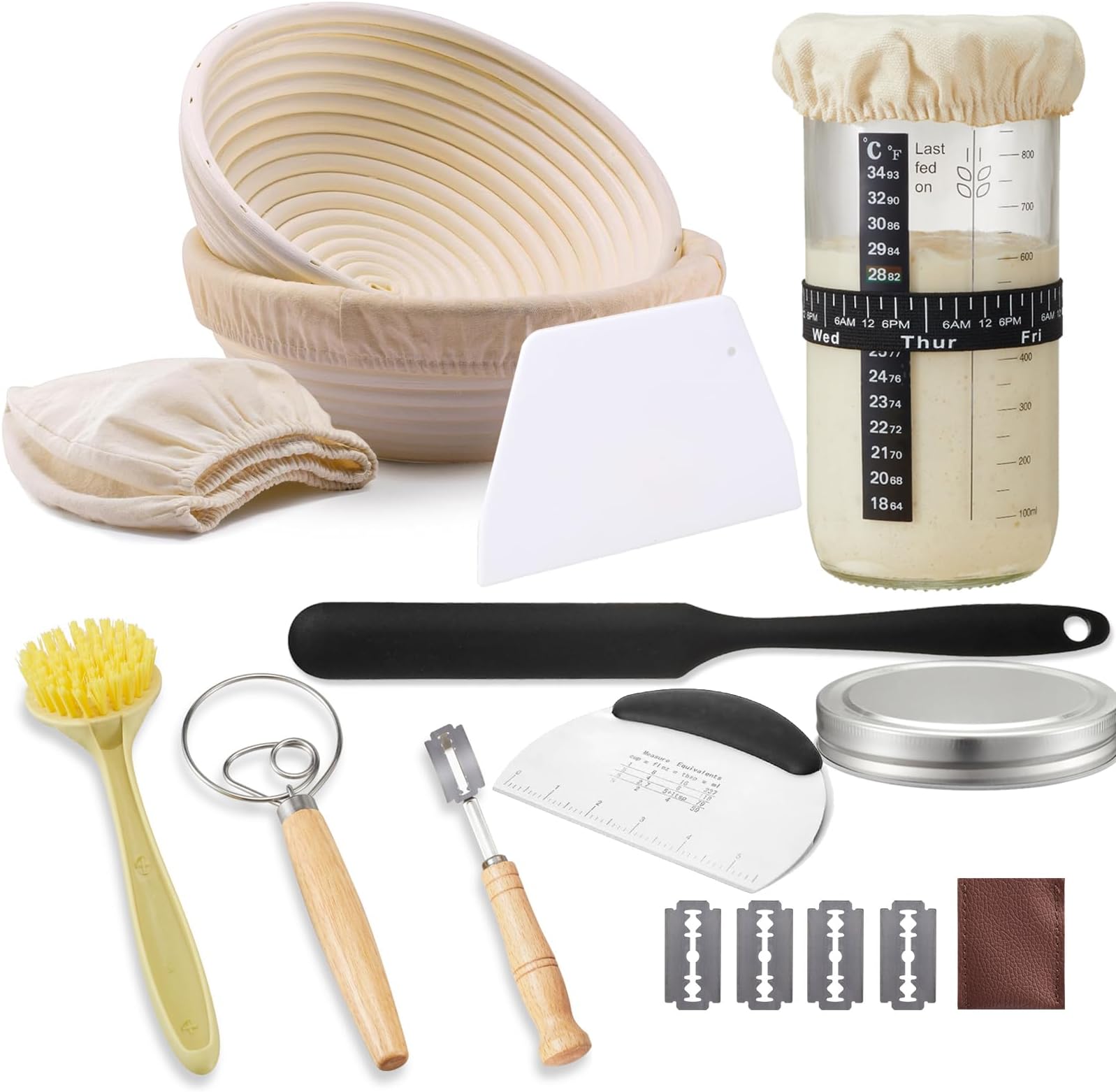 Amazon.com: Hifybaty Complete Sourdough Starter Kit - Banneton Bread ...