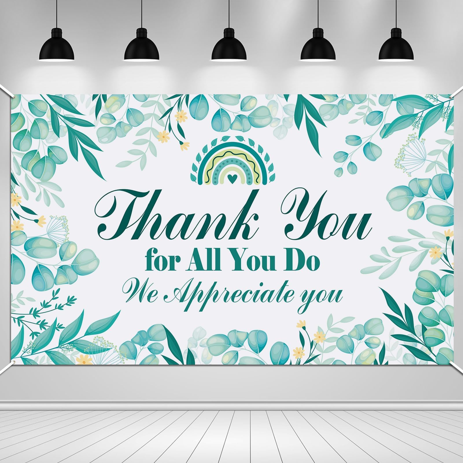 Amazon.com: HOWAF We Appreciate You Party Decorations Backdrop, Thank ...