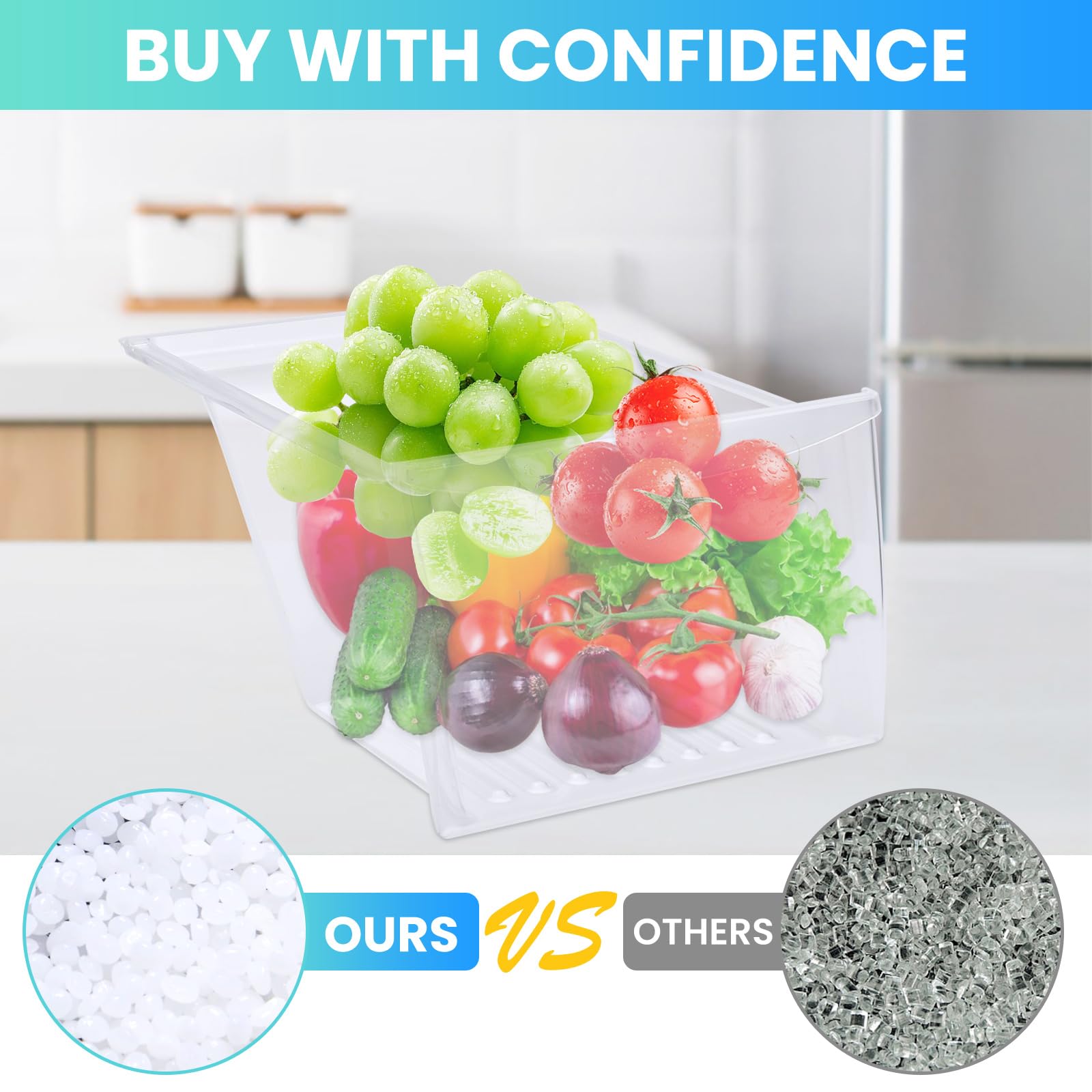 [2PACK]Upgrade 240337103 Refrigerator Crisper Bin Drawer for Frigidaire ...