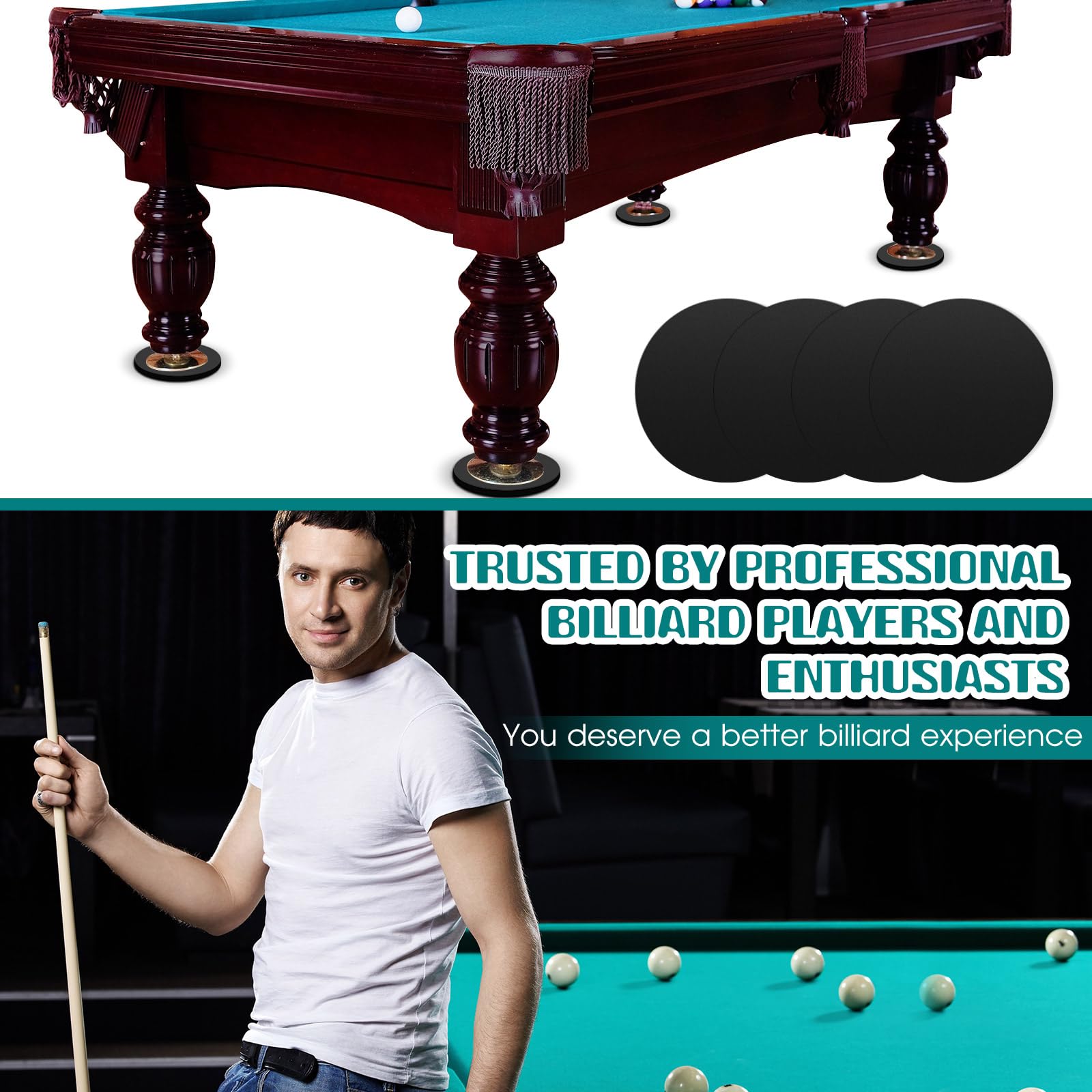 Snapklik.com : Haull 50 Pcs Billiard Pool Table Leg Shims 3" Diameter ...
