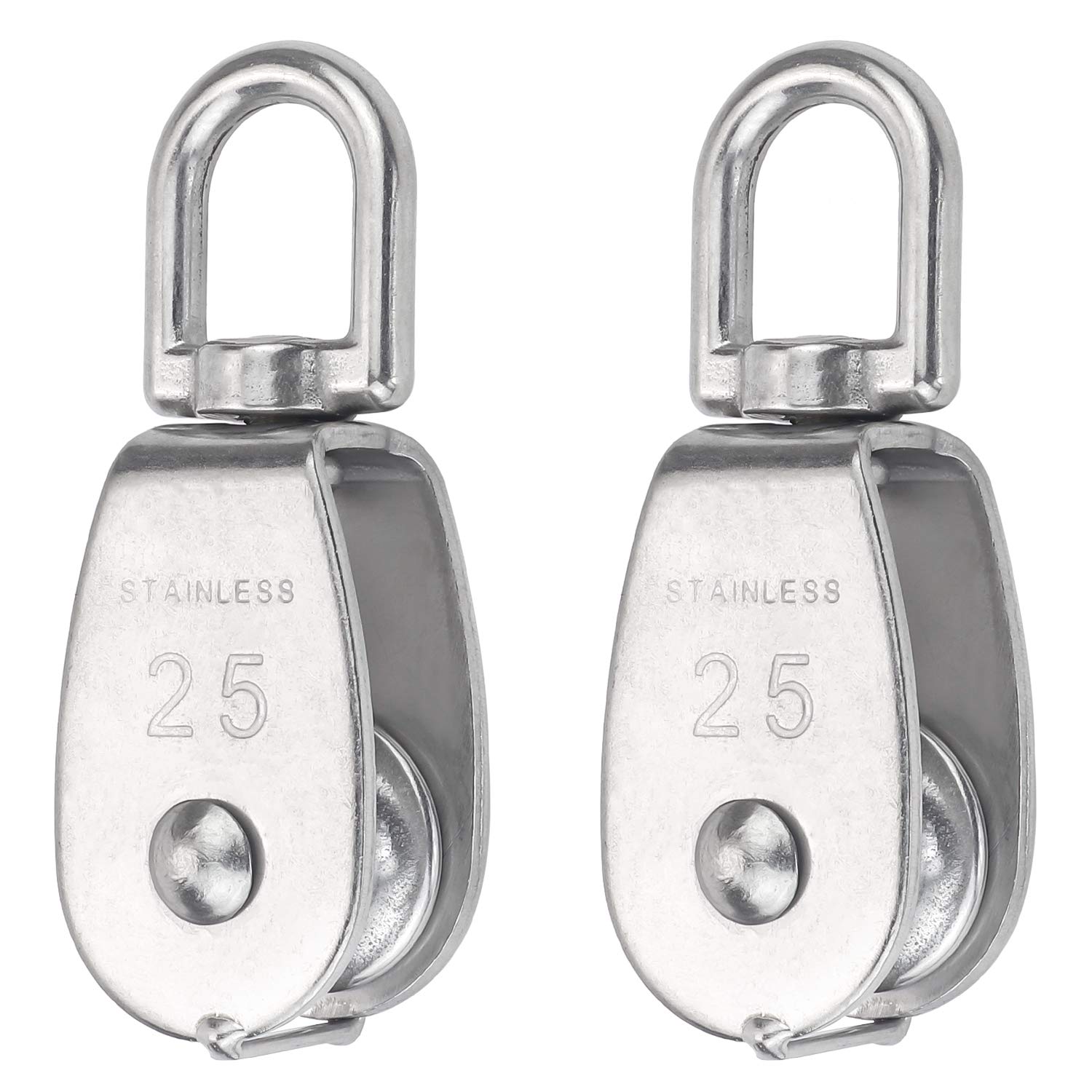Snapklik.com : Favordrory 2 Pcs Wire Rope Crane Pulley Block M25 ...