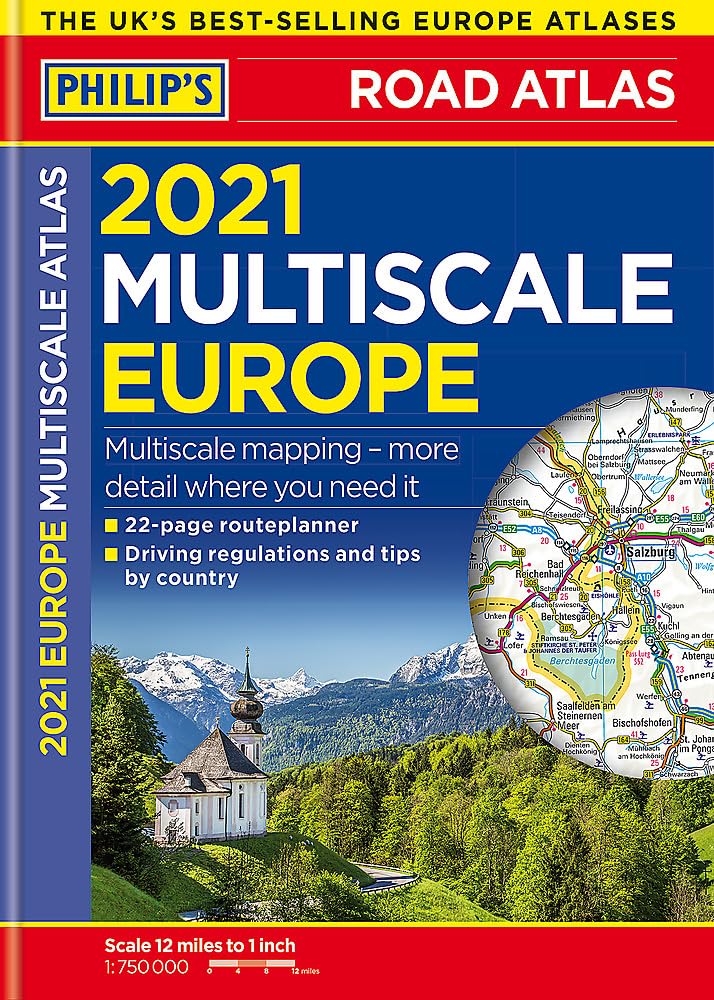 2021 Philip's Multiscale Road Atlas Europe: (A4 Flexiback) (Philip's ...