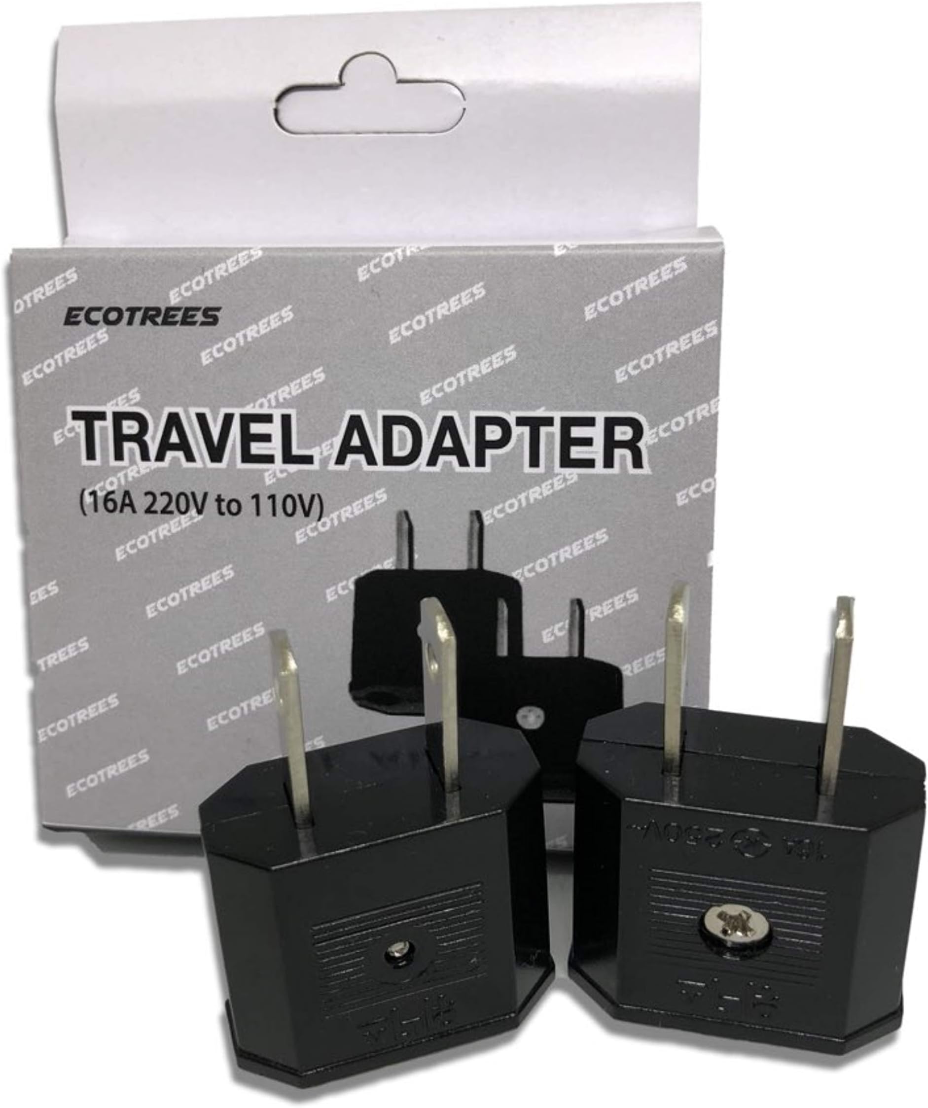 Amazon.com: Ecotrees Travel Small European to US Plug Adapter 220v to ...