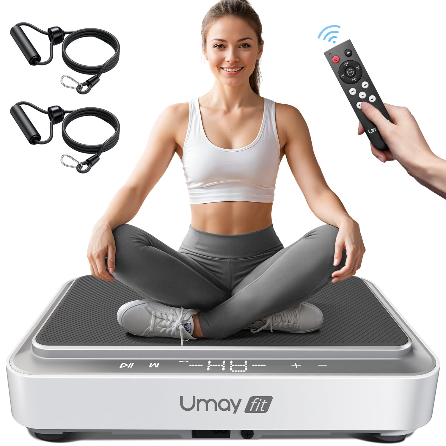 UMAY Fitness Vibration Plate Exercise Machine with Loop Bands, Whole ...