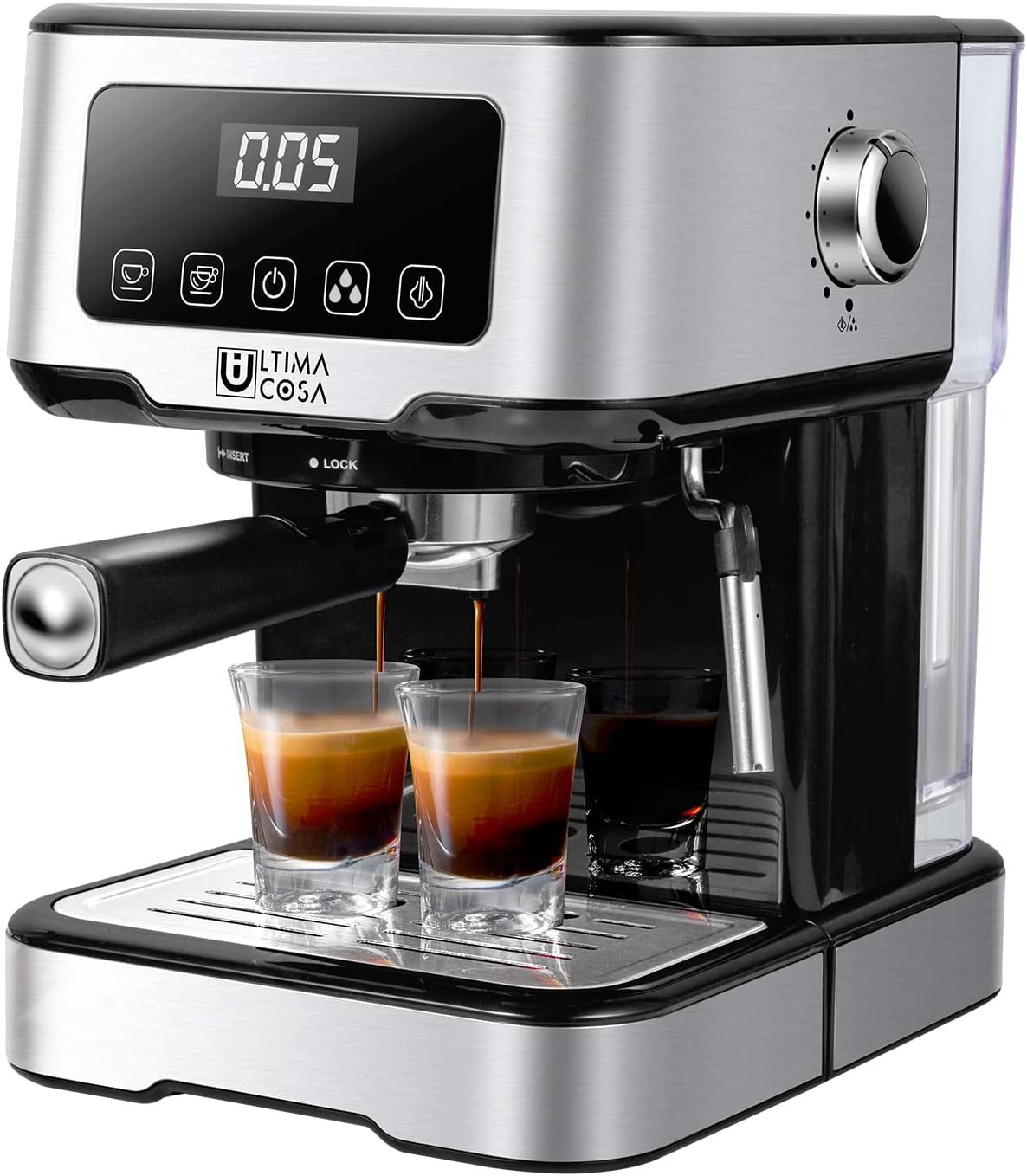 Ihomekee Machine à expresso, machine à expresso et cappuccino de 3,5 ...