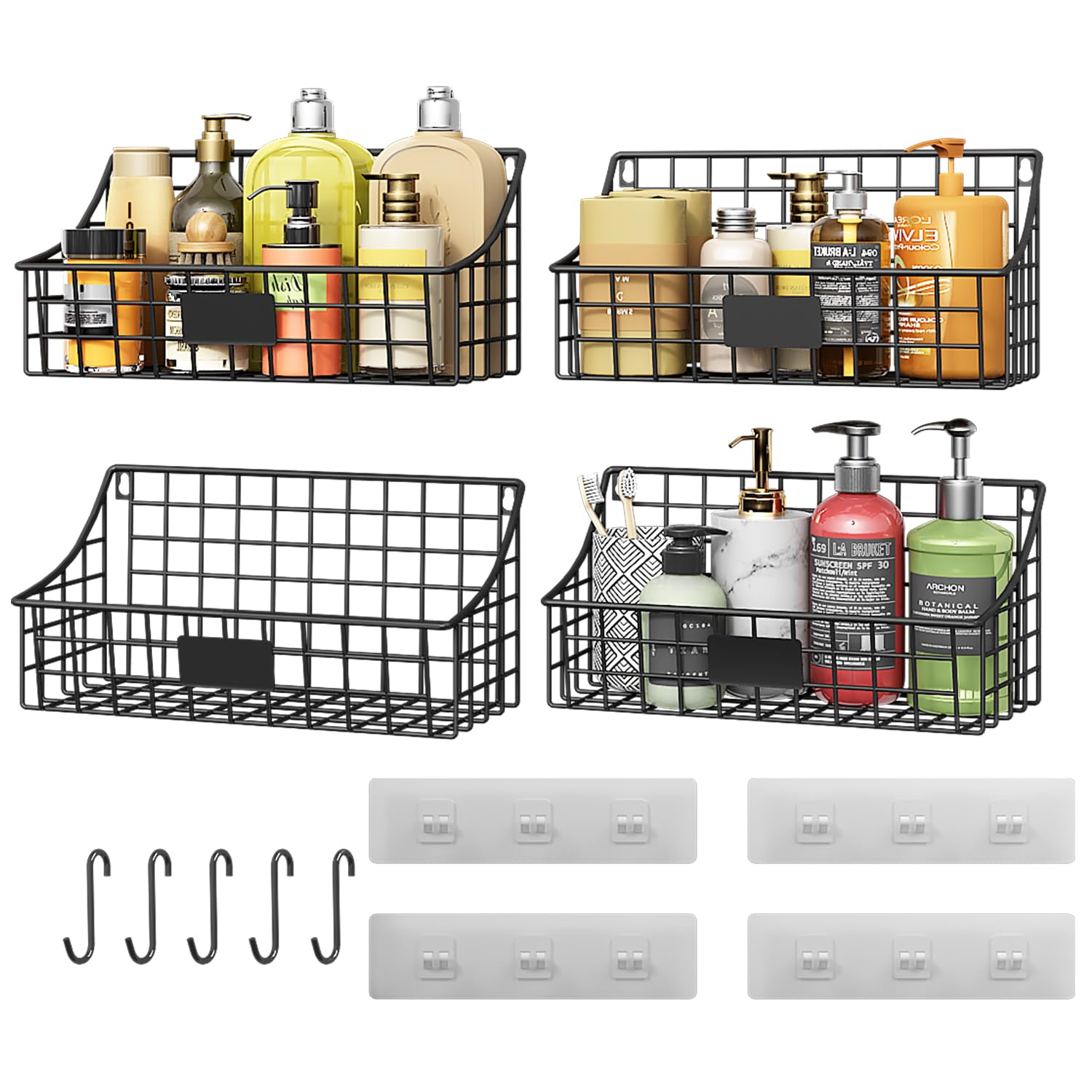 Amazon.com - Hanging Wall Wire Basket-4Pack,Large Metal Wall Organizer ...