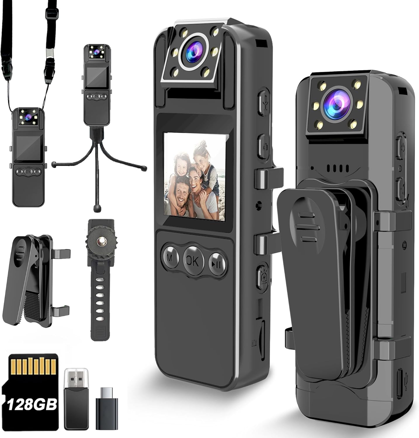 Amazon.com: Body Camera with Audio and Video Recording, HD 1080P Body ...