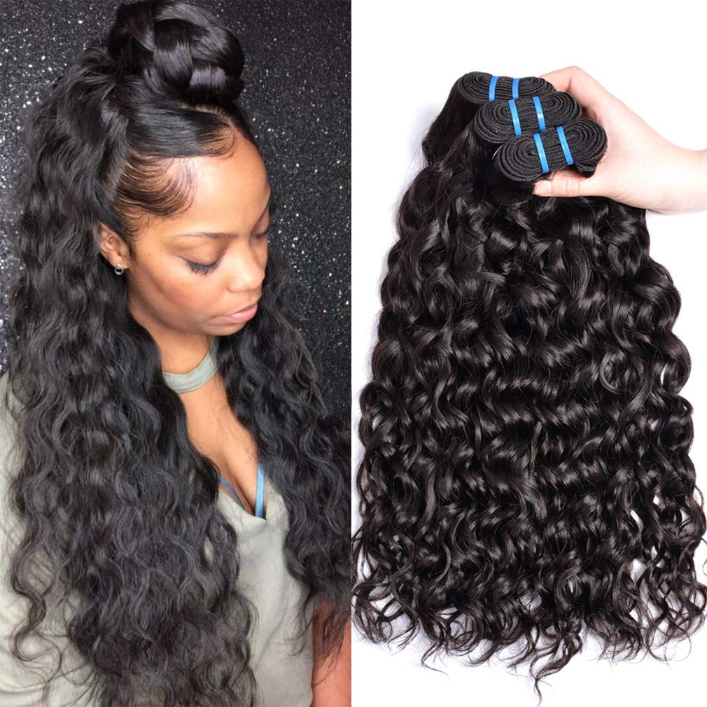 Water Wave Bundles Brazilian Virgin Human Hair Bundles Full Head Curly ...