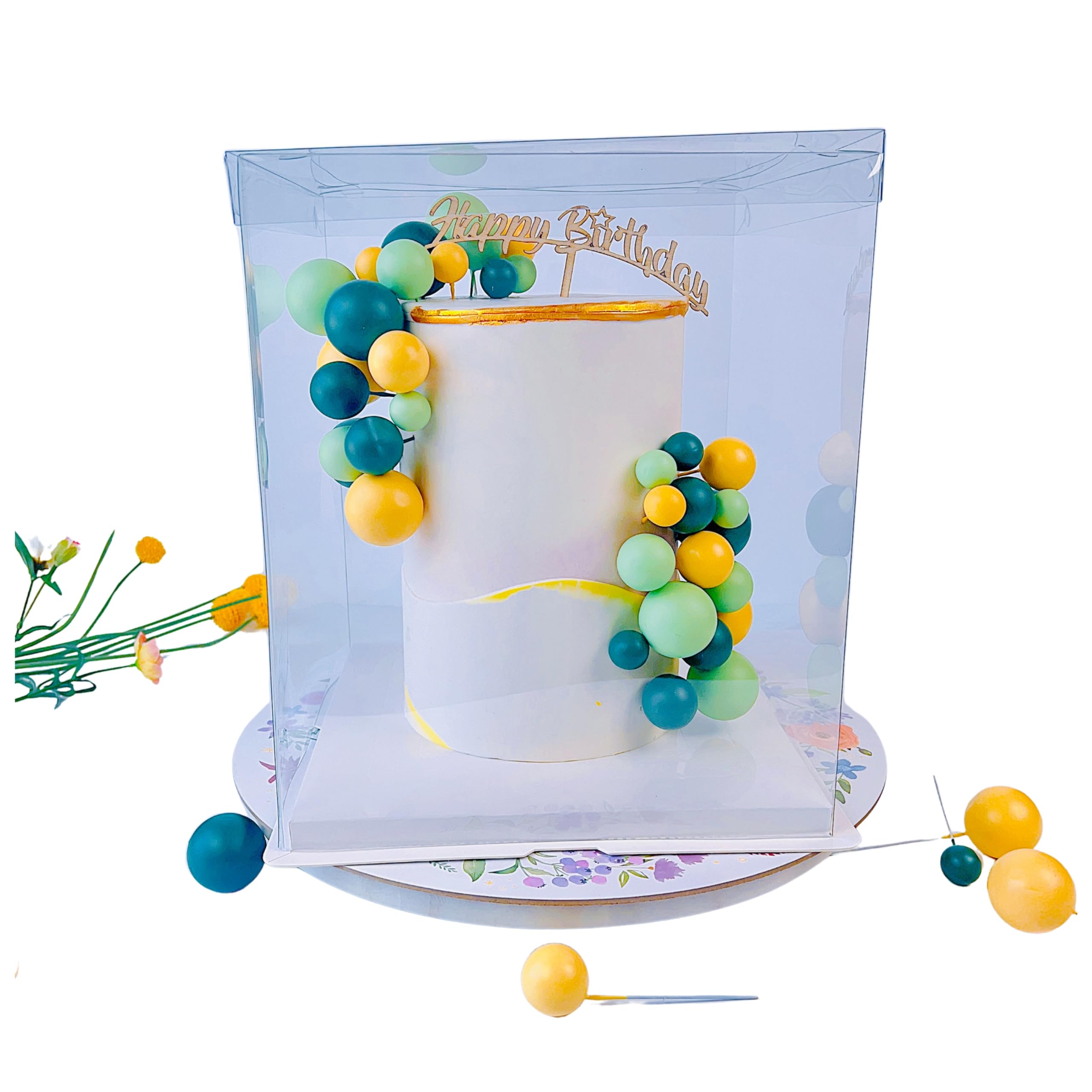 Amazon.com: Square Clear Cake Box - Transparent Cake Boxes with Ribbon ...