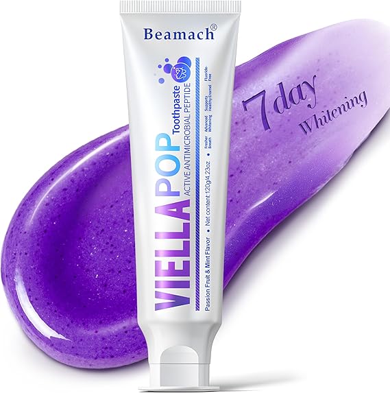 Amazon.com : VIELLA POP Purple Toothpaste, Active Antimicrobial Peptide ...