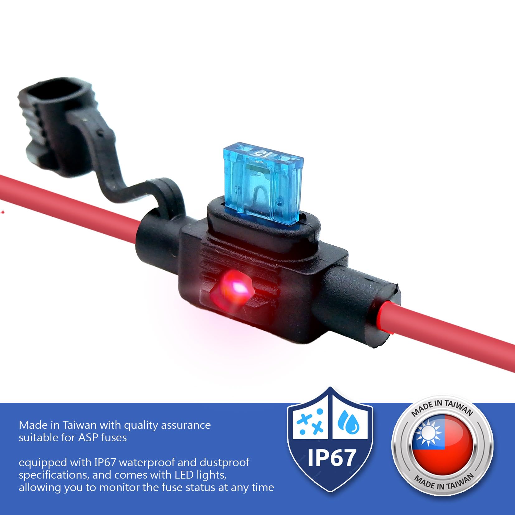 Snapklik.com : Waterproof In-line ASP LED Fuse Holder