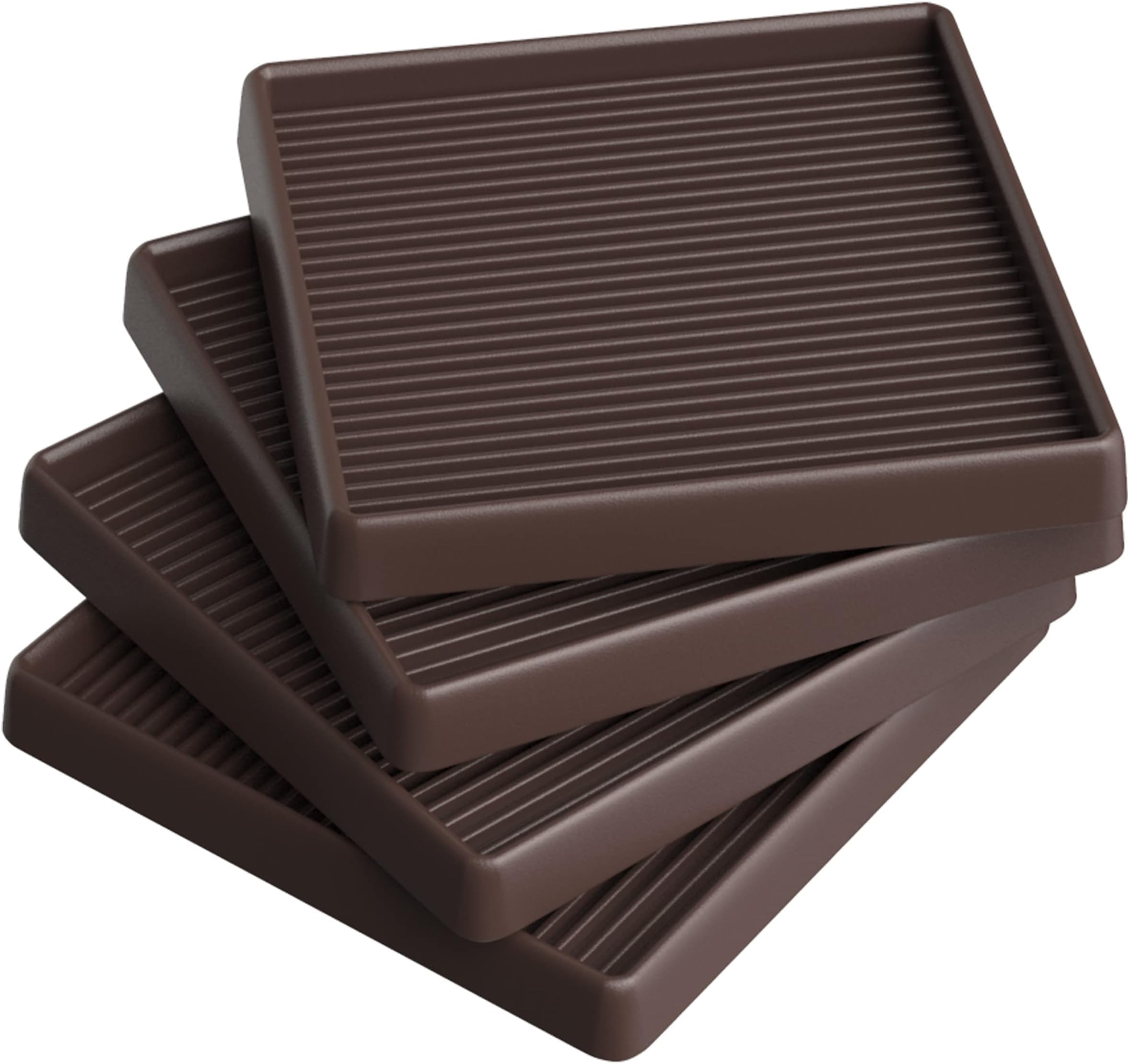 Rubber Furniture Coasters 8 Pcs 3.5” Square Furniture Caster Cups Non ...